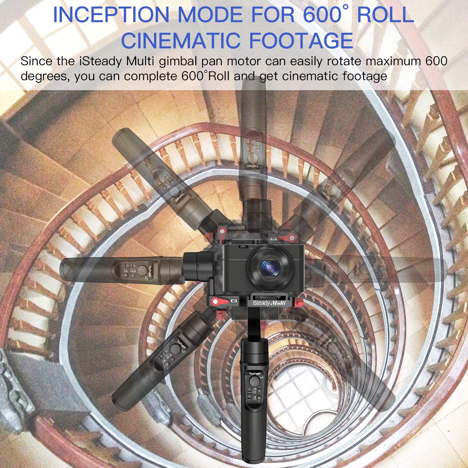 Hohem iSteady Multi Camera Gimbal Stabilizer 3-in-1 Gimble for Sony RX100 for Canon PowerShot, for Panasonic Lumix for Max and 11 pro max Smartphones Playload 400g