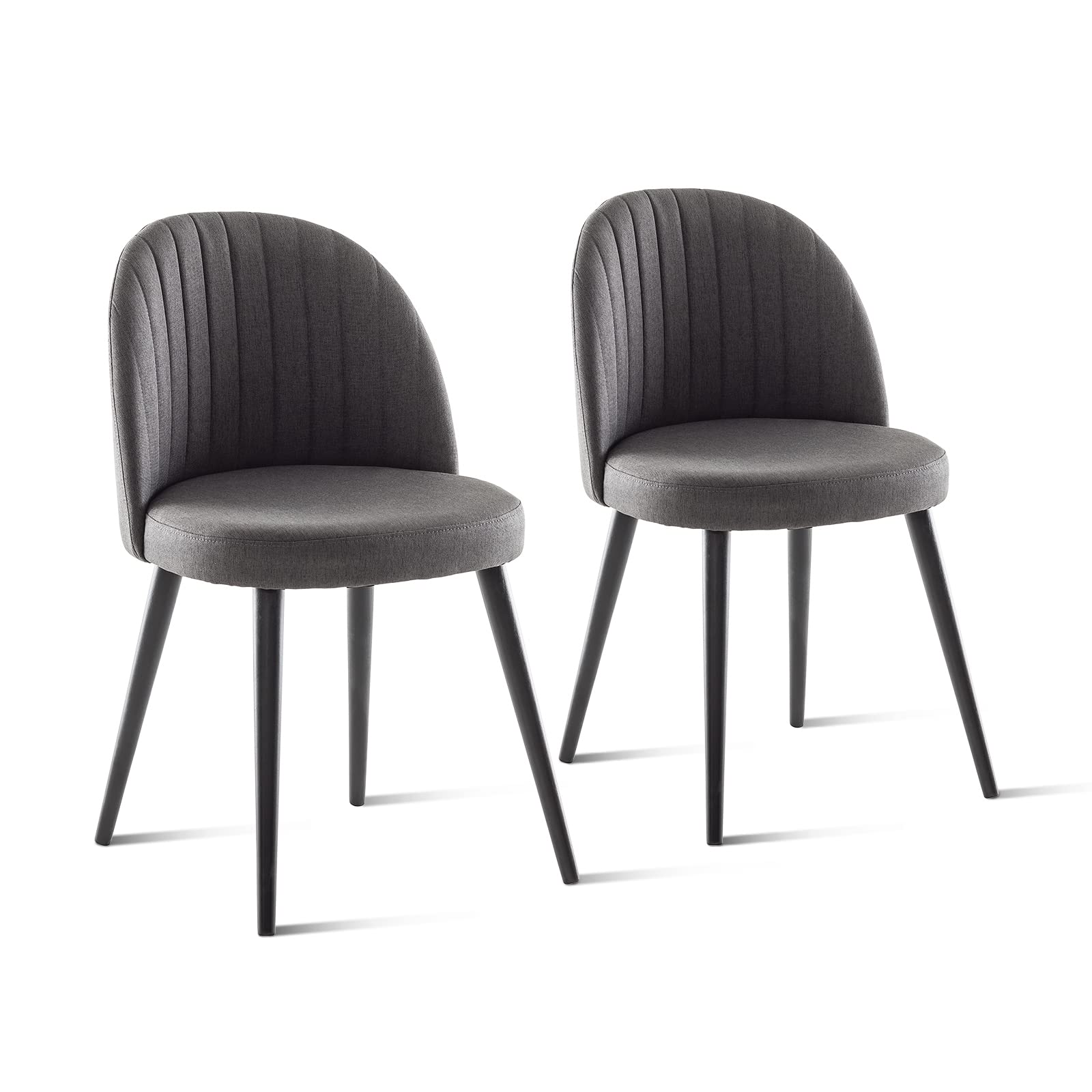Giantex Set of 4 Modern Velvet Dining Chairs, Multipurpose Mid-back Armless Accent Chairs, Side Chair Set w/Beech Wood Legs, Perfect for Dining Room, Kitchen, Living Room, Grey