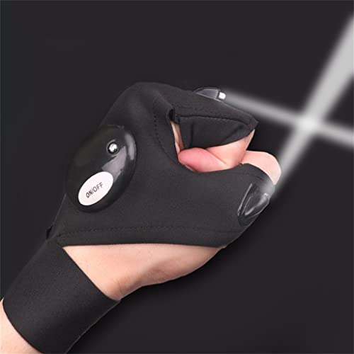 LHLLHL Fingerless Gloves Flashlight Outdoor Tools Fishing Camp Hiking Multi-Light Left and Right Hand Tools ( Color : E , Size : 36*13.5cm )