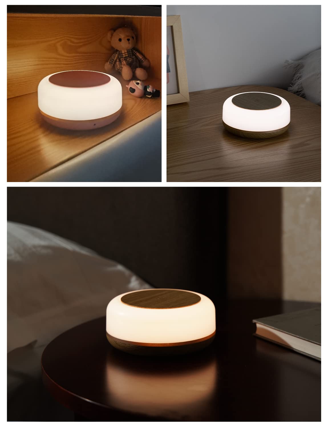 Nursery Night Light, Baby Night Light with Dimmable 3 Color Light LED Bedside Touch Lamp for Kids Breastfeeding Nightstand Light, USB Rechargeable Lamp for Kids Room