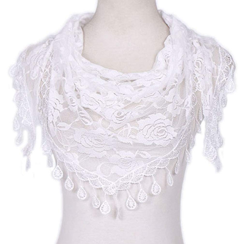 LMVERNA Mass Veil Catholic Church Mantilla Chapel Lace Shawl or Scarf Latin Mass Head Cover with a Handy Storage Pouch (White)
