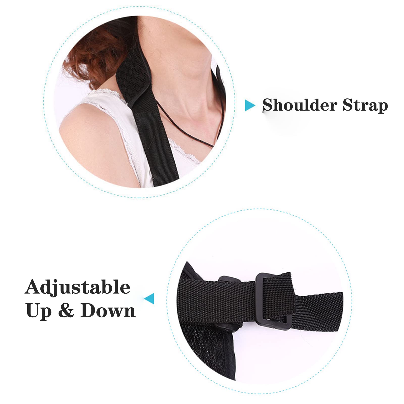 LJYLJH Adjustable Mesh Shoulder Sling - Arm Brace for Torn Rotator Cuff Injury - Right/Left Support for Men and Women - Stabilizer for Elbow, Wrist Injuries,Black