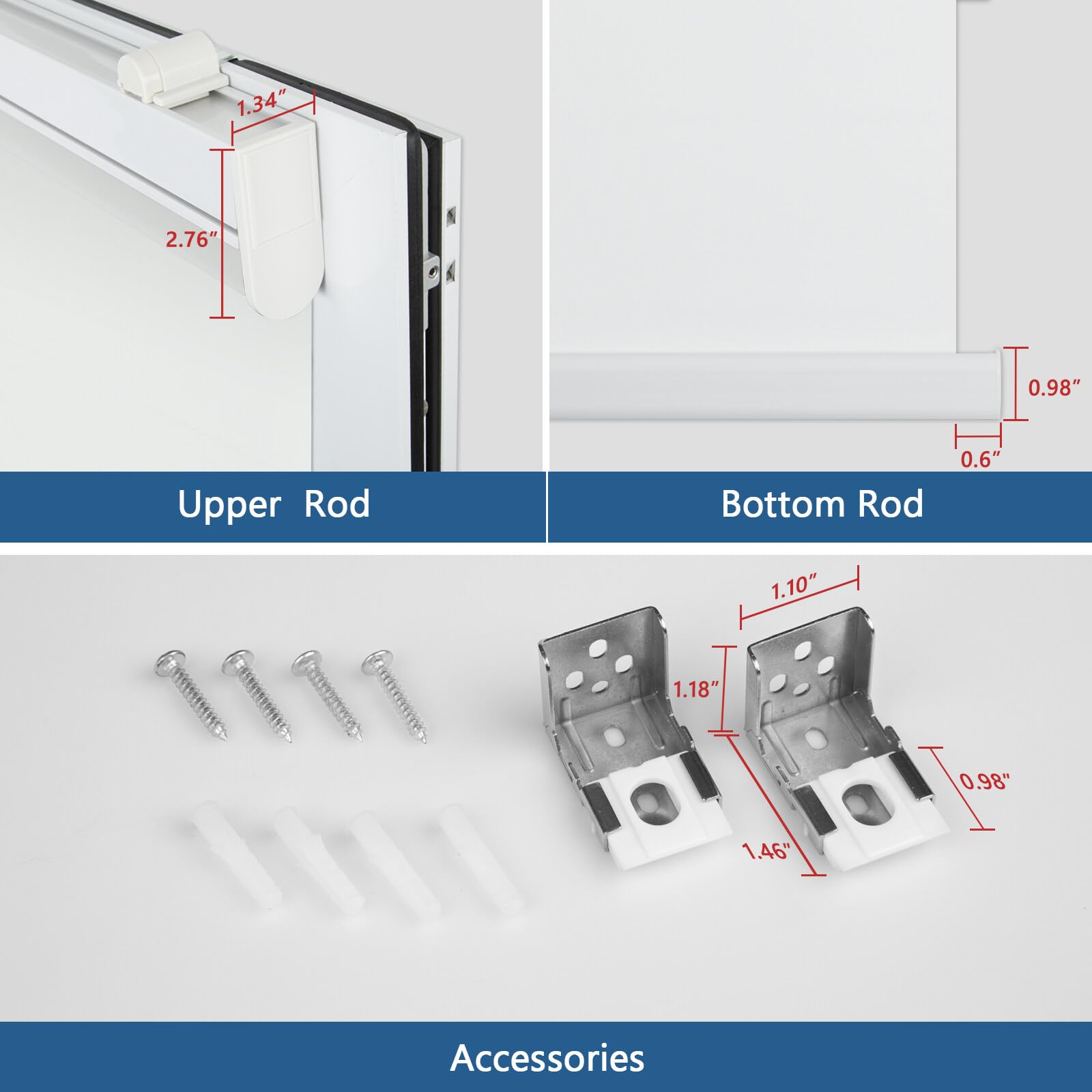 Grandekor Motorized Roller Shade with Remote Control,Motorized Blinds 100% Blackout Electric Shades, Cordless Window Blinds Shades for Bedroom Living Room Office,White,W35 xH72