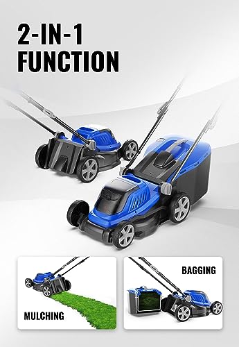 WILD BADGER POWER Lawn Mower 40V Brushless 18" Cordless, 5 Cutting Height Adjustments Electric Lawn Mower, Quickly Folding Within 5’s, 4.0AH Battery and Super Charger Included.