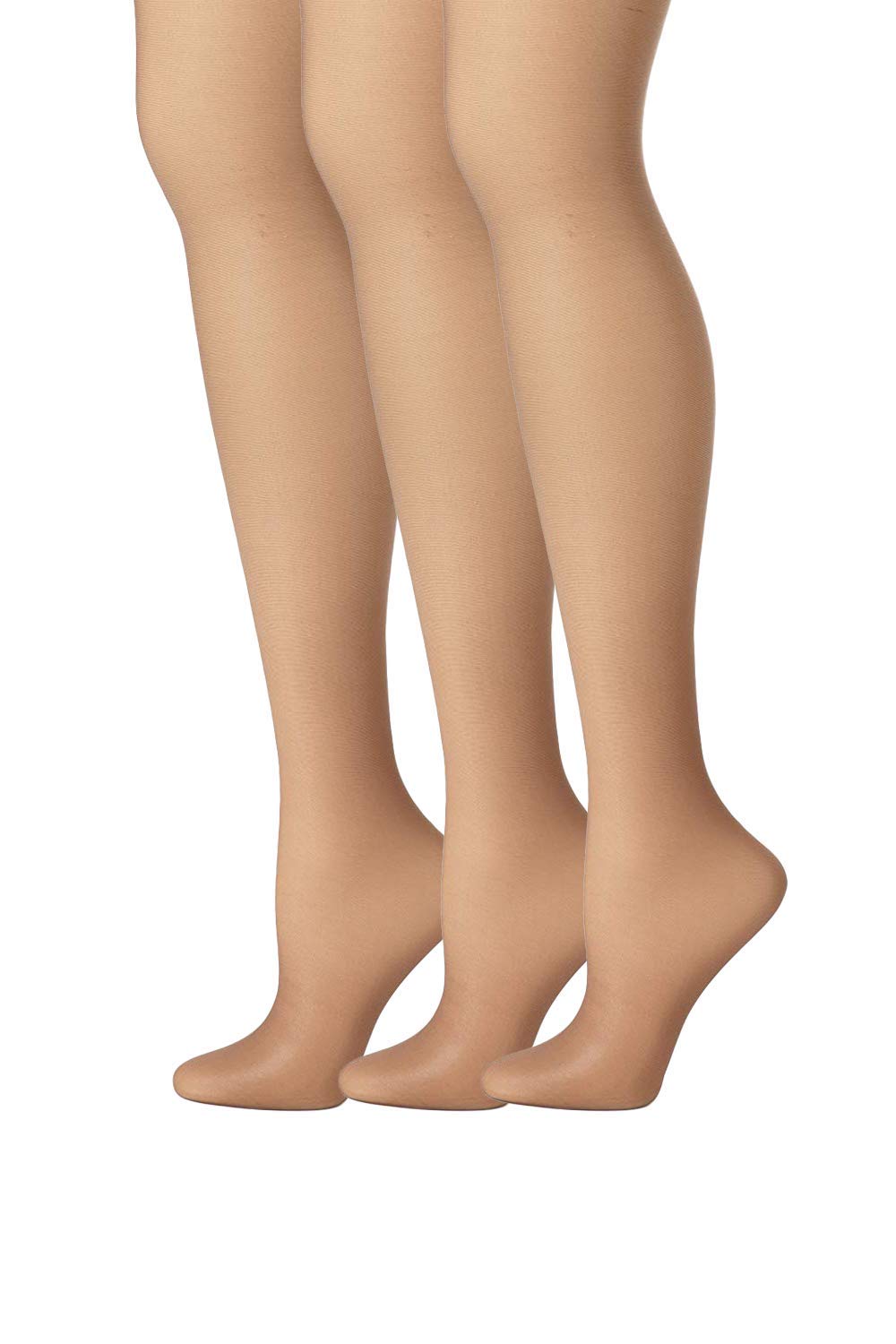Hanes Womens Set of 3 Silk Reflections Control Top Sheer Toe Pantyhose CD, Quicksilver