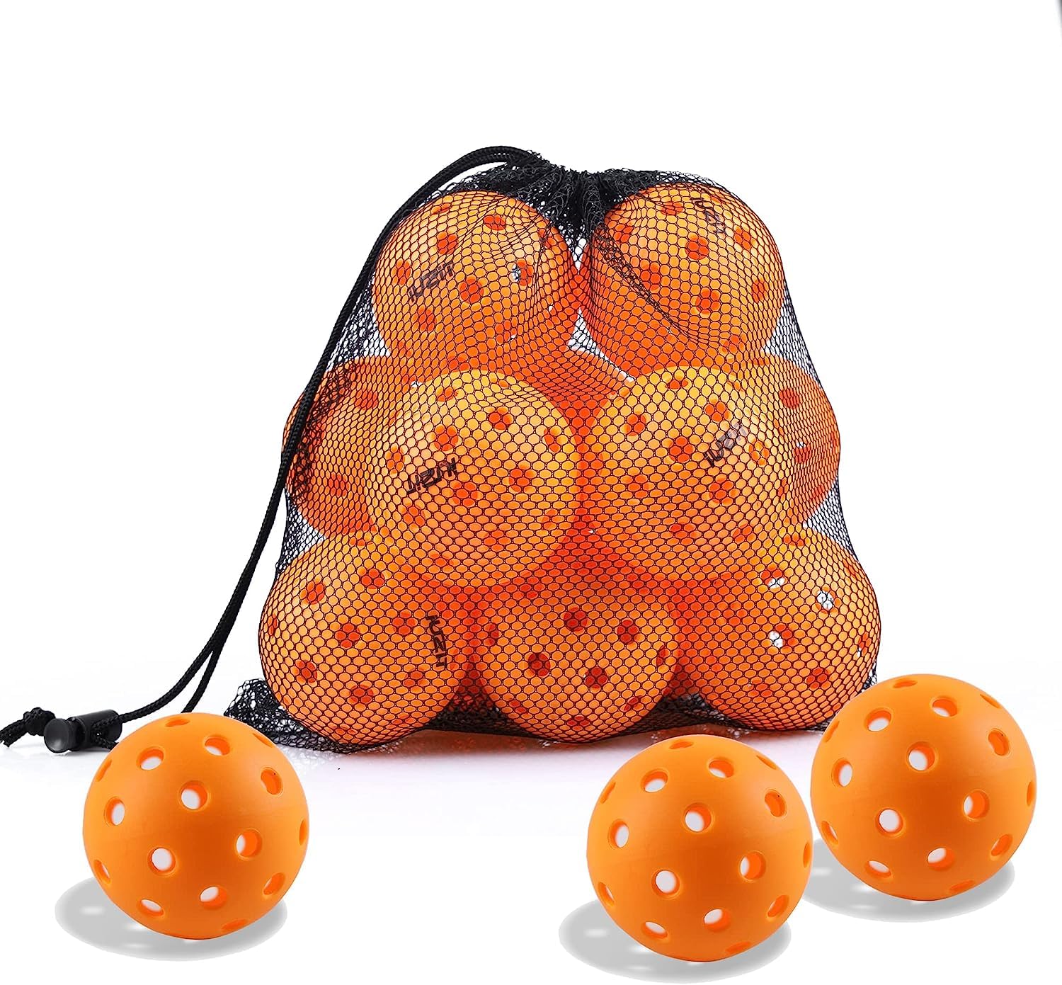 IUZIT 12 Orange Outdoor Pickleball Balls - USAPA Approved, 74mm Diameter, 26g Weight, Excellent Performance, Ideal for All Ages