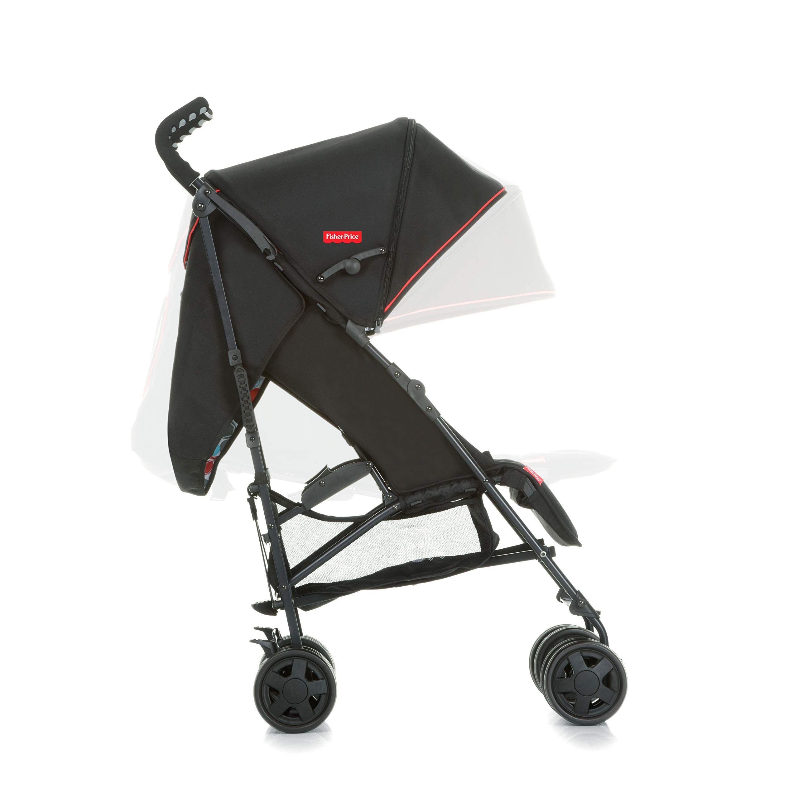 Hauck/Fisher Price Go-Guardian Palma Stroller/Small Folding Size/Ergonomic Handles/Practical Sun Canopy, Gumball Black