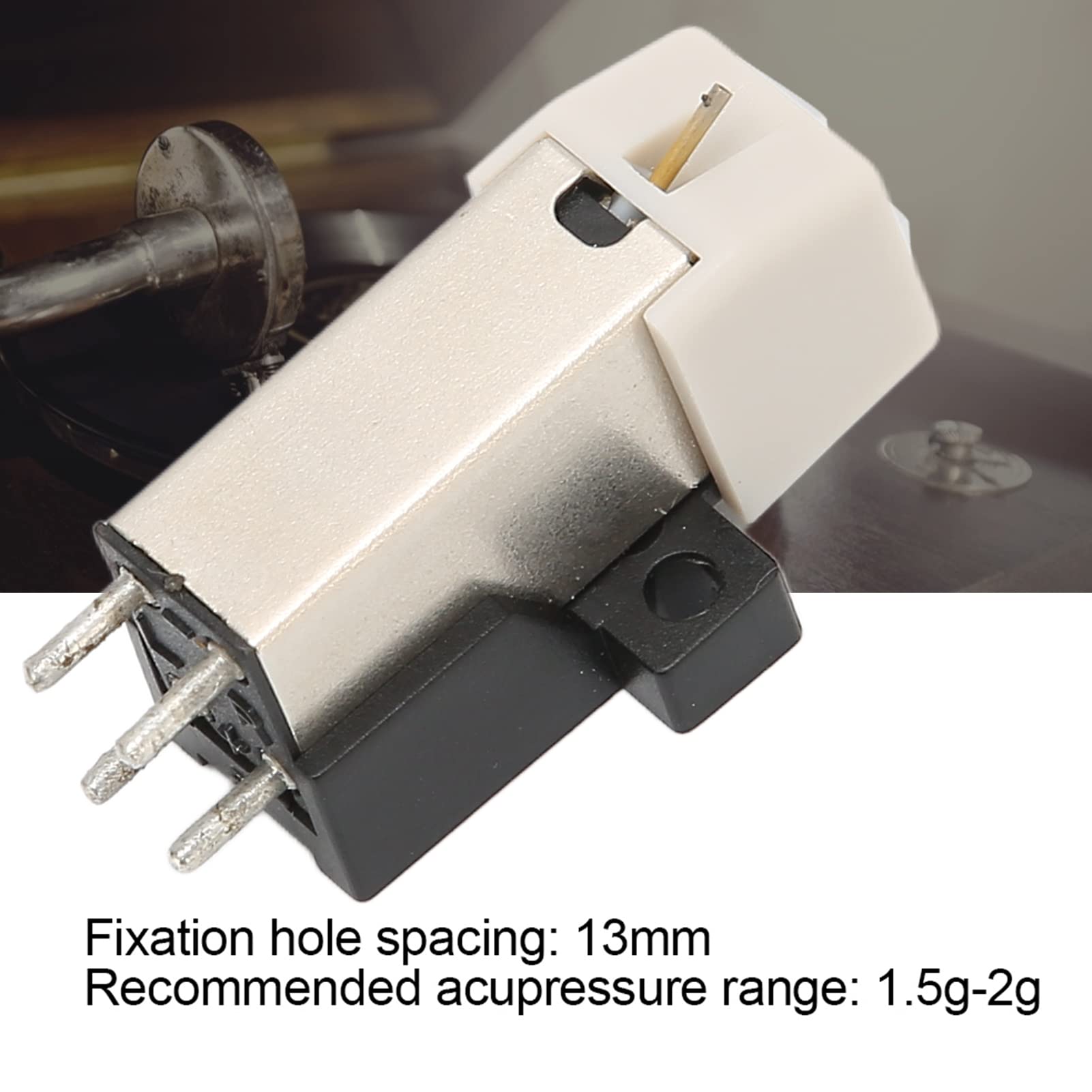 Hakeeta Turntable Cartridge, Phono Cartridge w/Stylus, Mount Phonograph Cartridge for Turntable Record Player, Turntable Cartridge with Elliptical Stylus