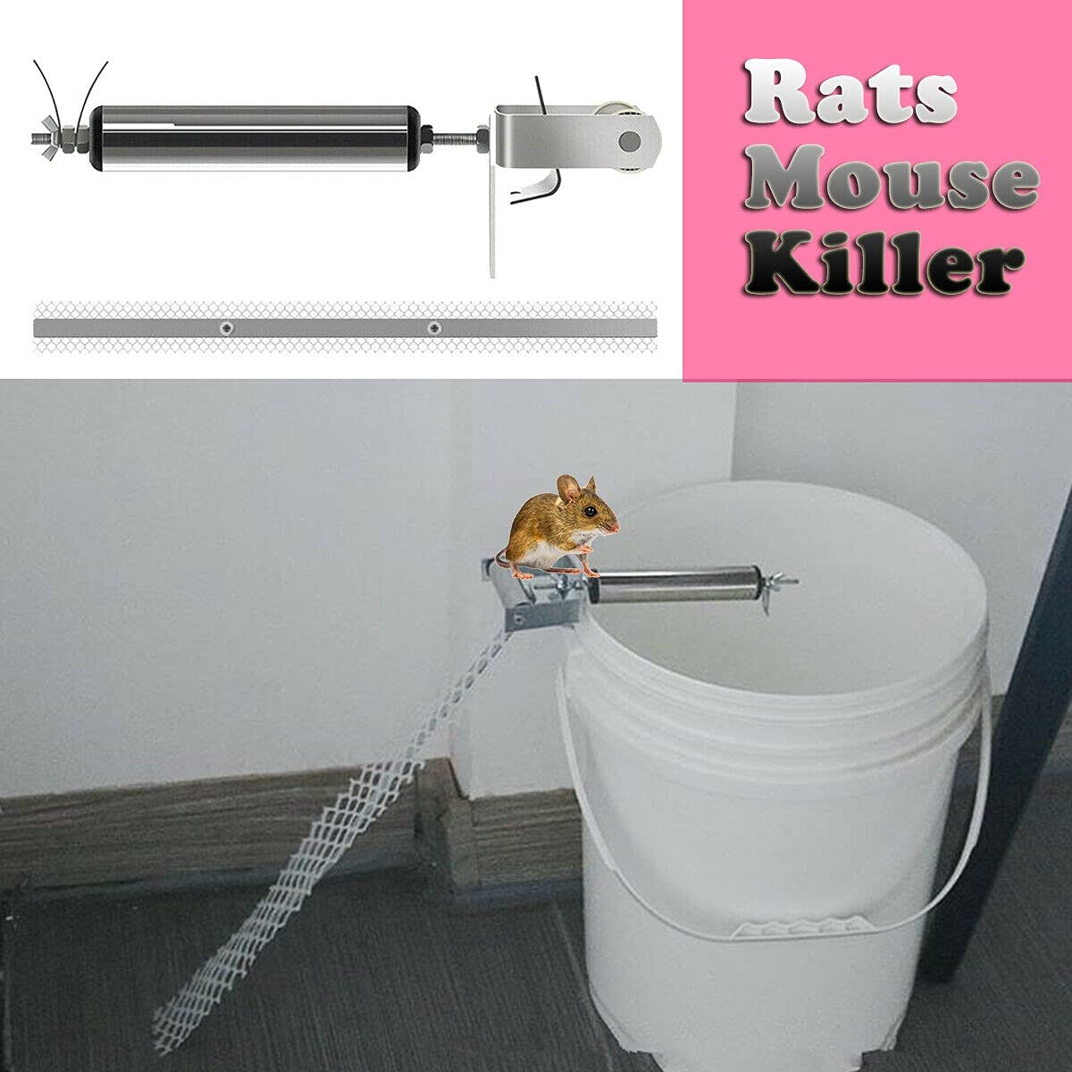 MAIGU Mouse Trap, Rat Trap Bucket Spinner, Mice Rats Mouse Killer Roll Trap Log Grasp Bucket Rolling Roller+Ramp, Sanitary Safe Mousetrap Catcher for Indoor Outdoor Auto Reset