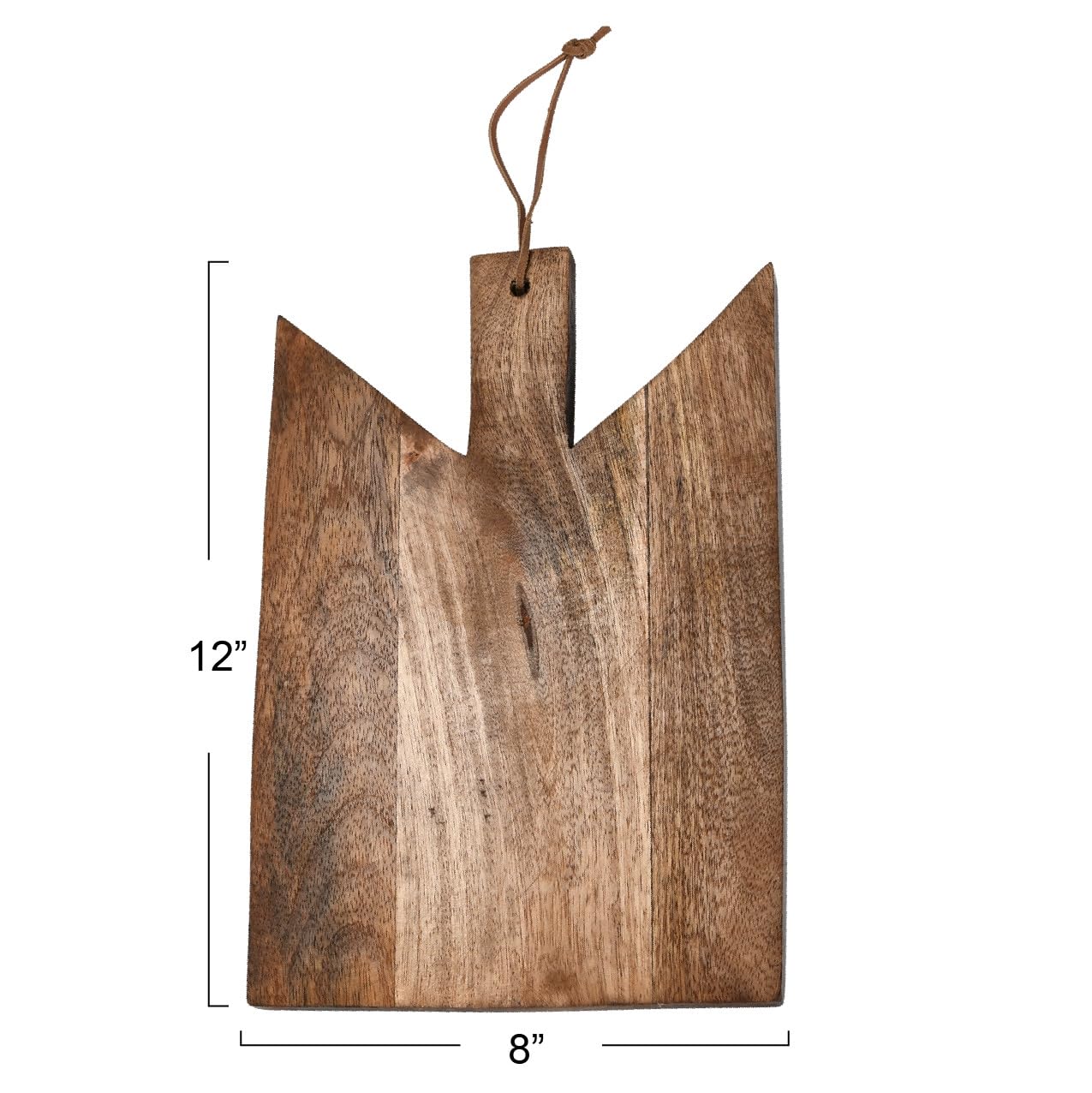 Main + Mesa Geometric Wood Cutting Board with Leather Tie