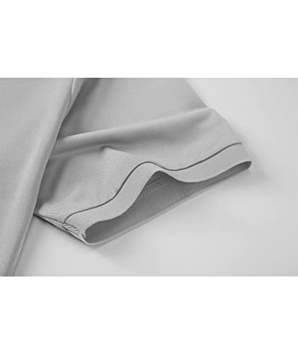 LLdress Polo Shirts for Men Golf Summer Casual Pullover Short Sleeve Golf T-Shirt, Grey M