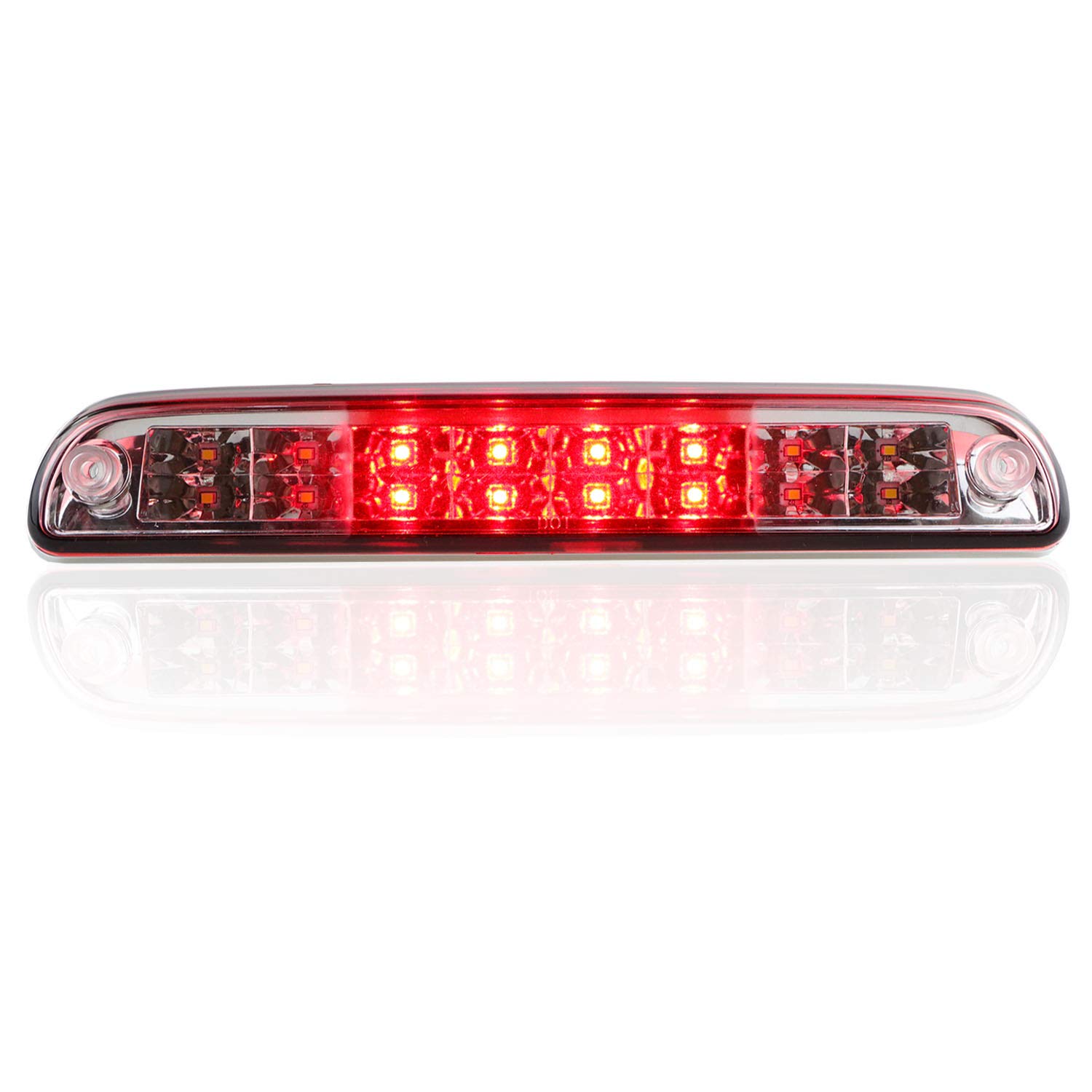 High Mount 3rd Brake Light Dual Row LED Light For Ford Super Duty/Ranger/Mazda B-Series Tail Light Stop Light (Red Lens)