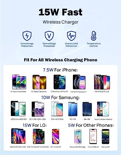 JOYTUTUS Wireless Car Charger, 15W Car Phone Holder Mount Wireless Charging, Smart Alignment Charging Auto Clamping Cup Holder Phone Mount, Fit iPhone 14/13/12 pro/12, Samsung S22/S10/S9/S8, etc