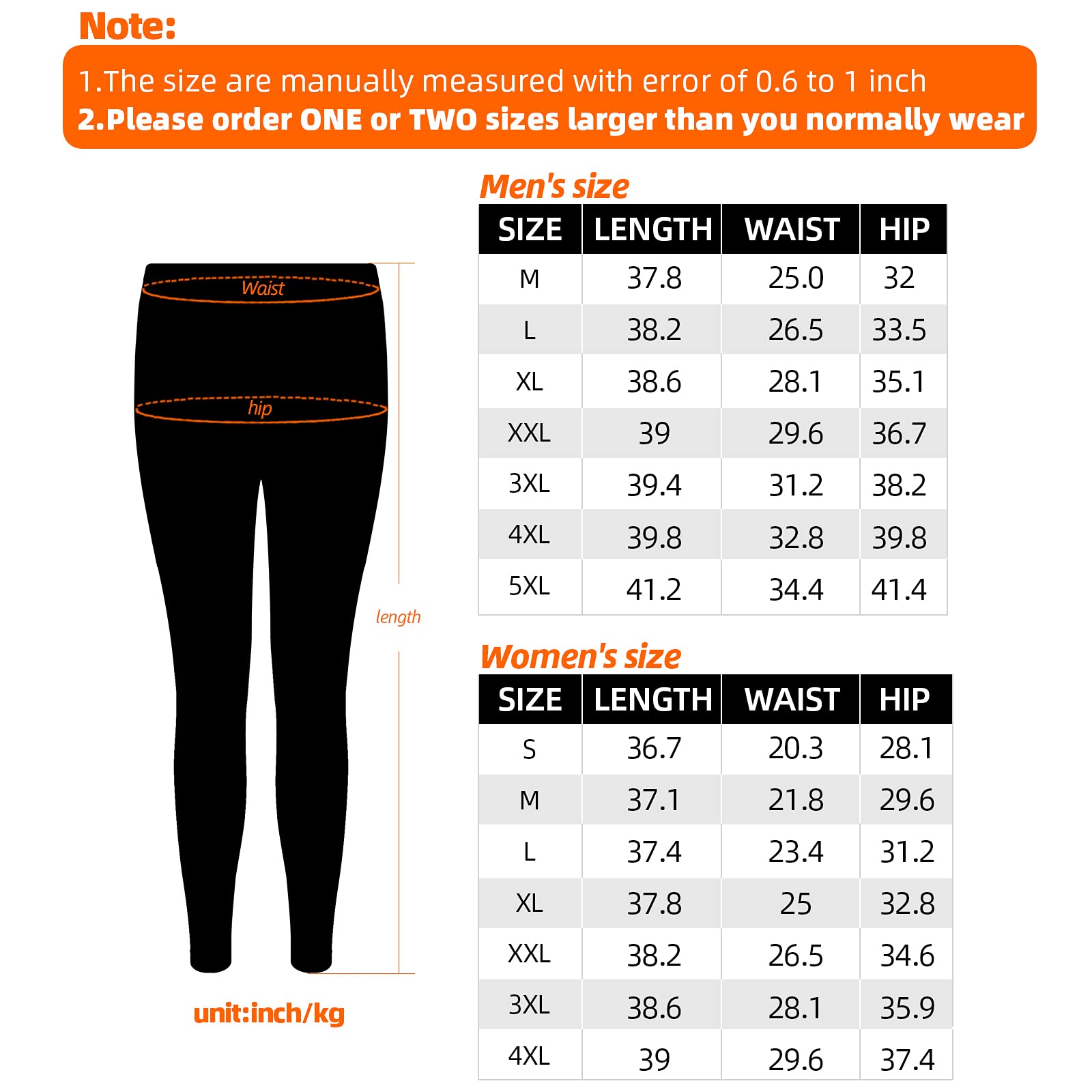 Heated Pants Thermal Underwear for Women USB Electric Heating Leggings Warming Pants Fleece Lined for Winter Outdoor (No Battery)