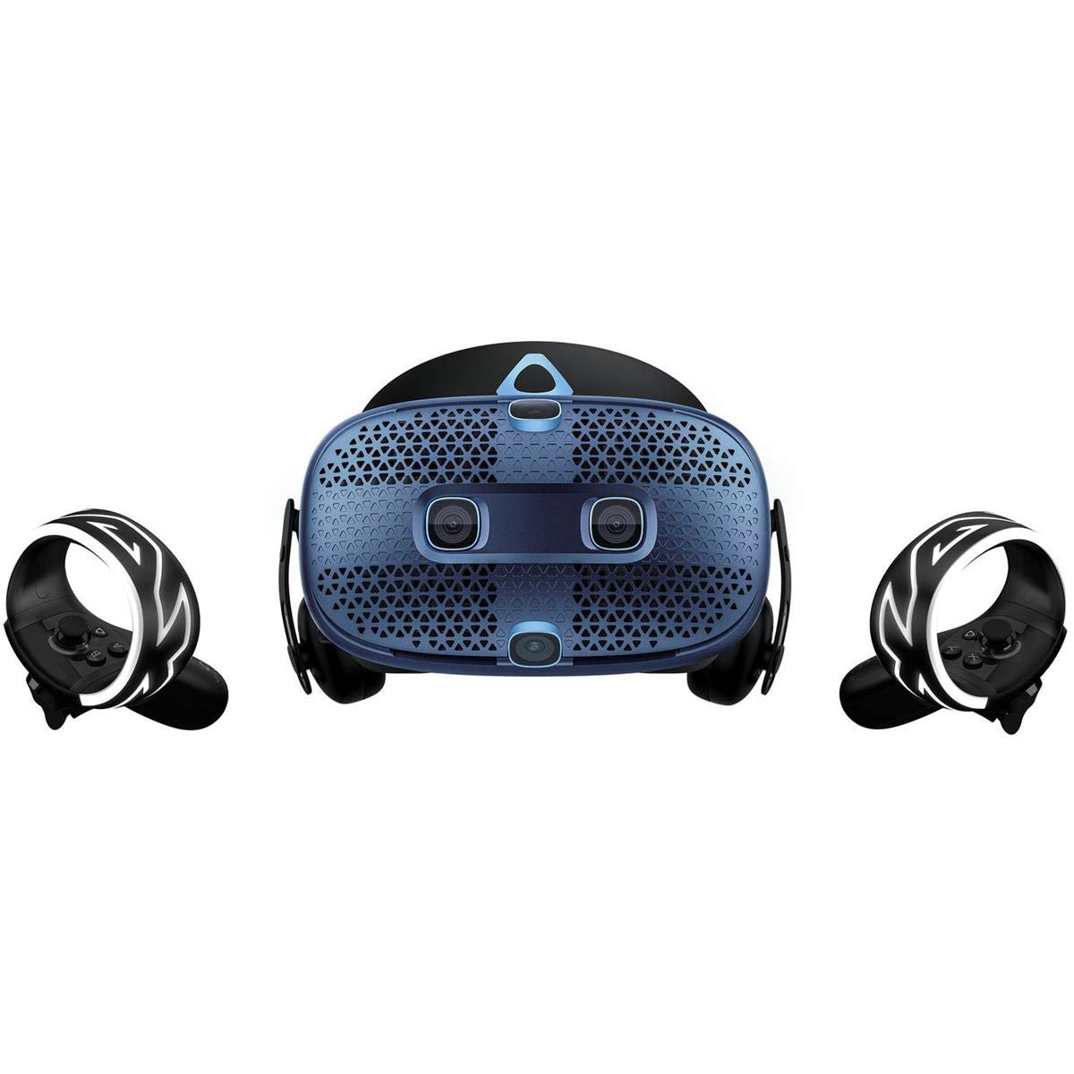 HTC Vive Cosmos PC Based VR Headset System - Bundle with 2 Pack HTC Vive Tracker for VR Headset, Rebuff Reality TrackBelt + 2 TrackStraps Full Body Tracking VR Bundle, Black