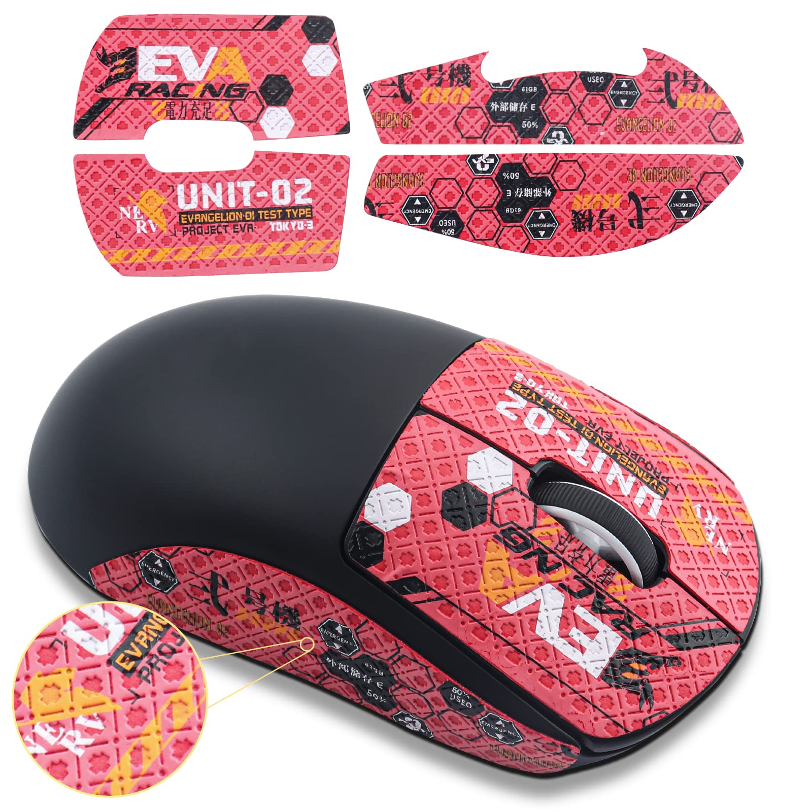 JOMKIZ Gaming Mouse Grip Tape Sweat Resistant Side Stickers Anti-Slip for Logitech-G Pro X Wireless Moisture Self-Adhesive Design Professional Mice Upgrade Kit