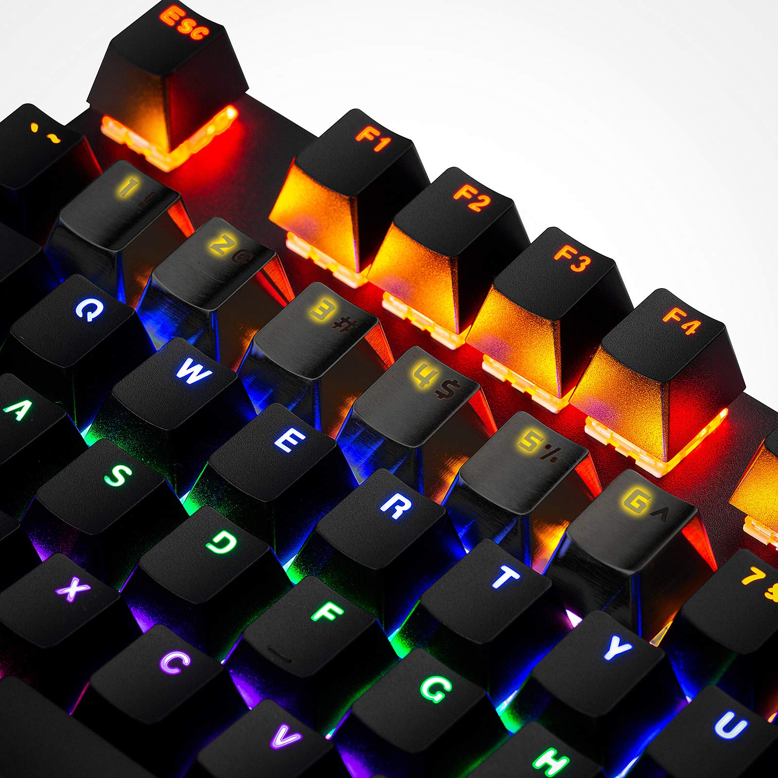 Hallsen Metal Keycaps Mechanical Gaming Keyboard Keycaps (WASD+1-6+DIR.+ESC) for FPS & MOBA, Custom 60% Keycaps Kit with Key Puller for Cherry Mx Switches Mechanical Keyboard (Silver)