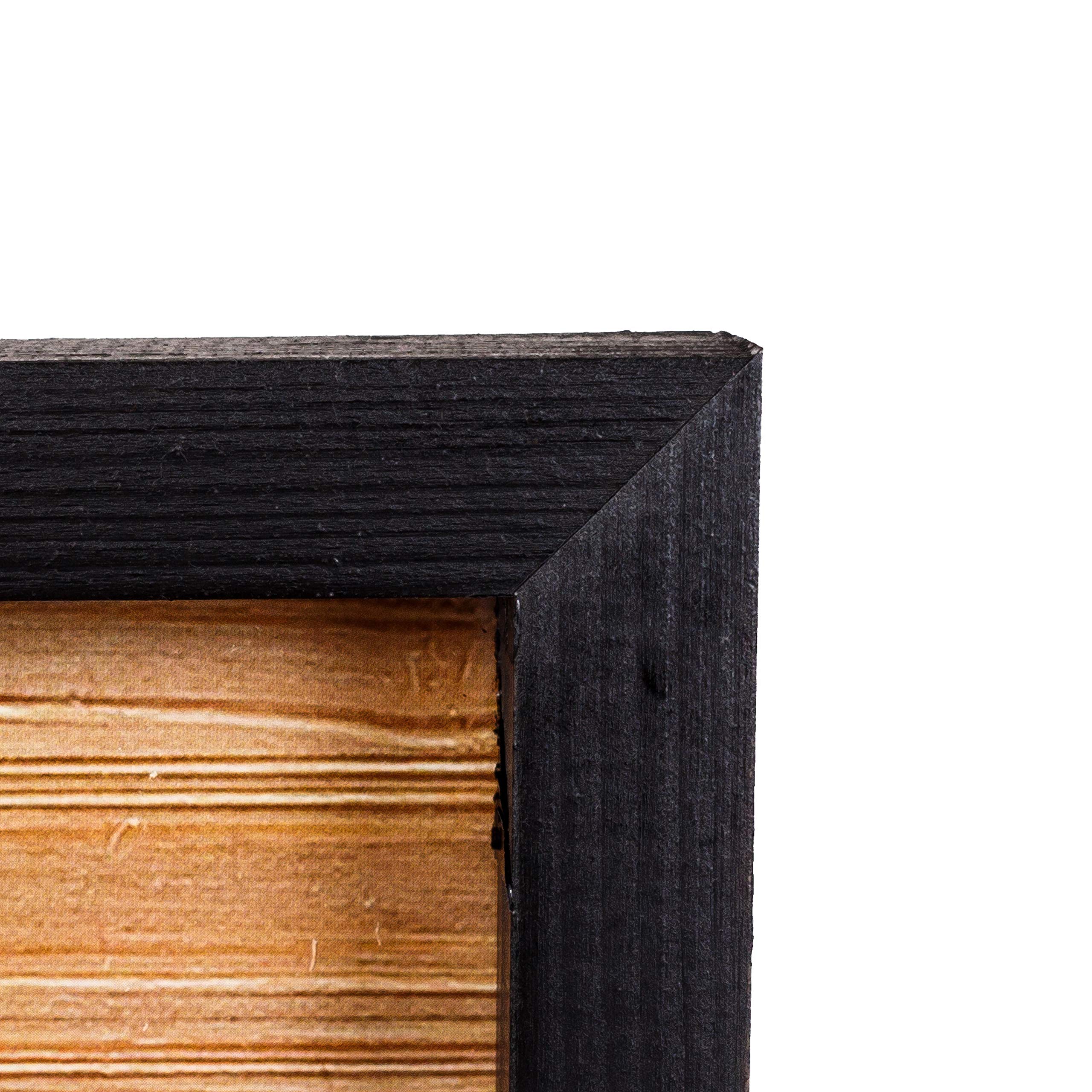 Green Wooden Picture Frames 8x10 Set of 2 - Natural Rustic Solid Wood Thick Borders, Wall Mount and Tabletop Display