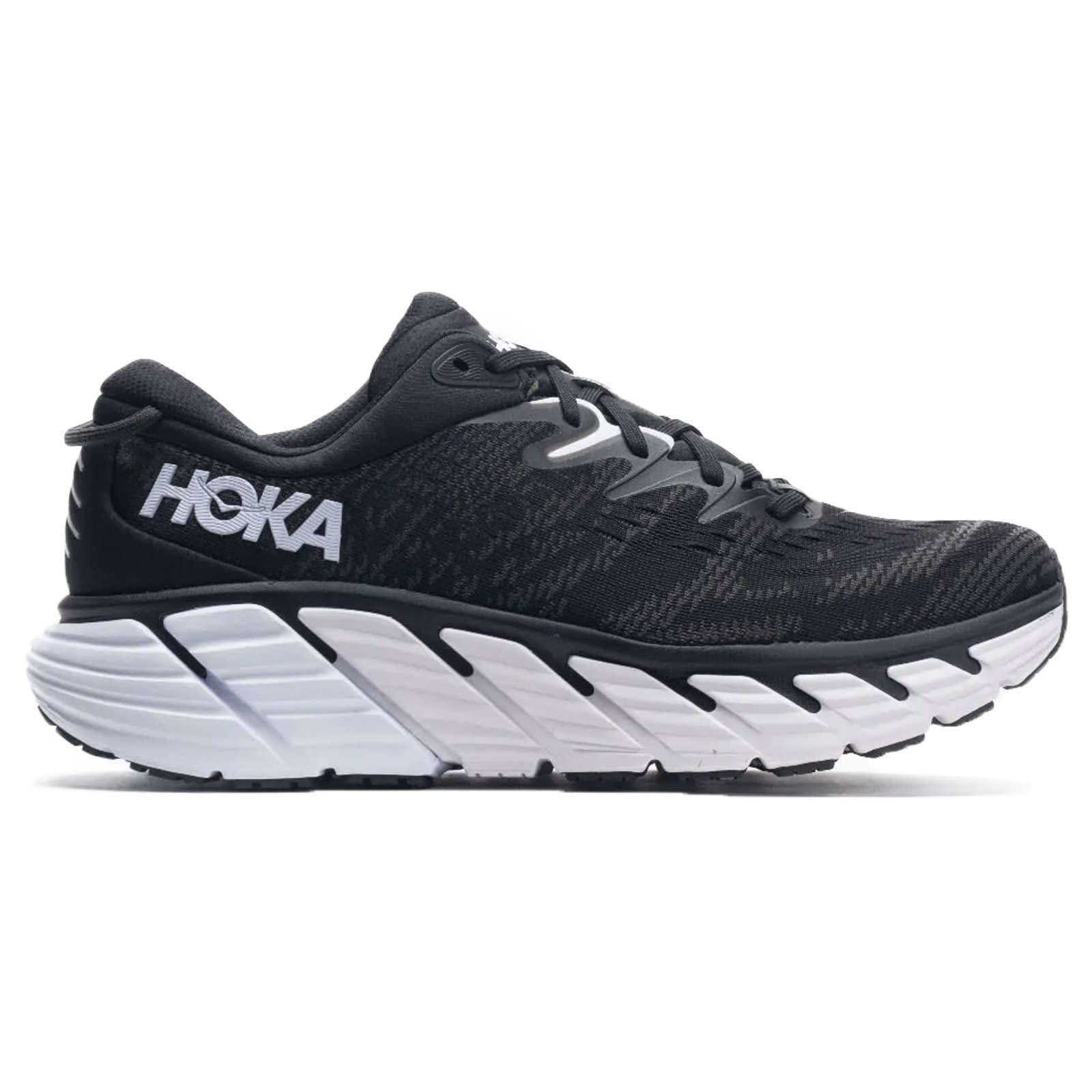 HOKA ONE Women's Gaviota Shoes, Black White, 7.5