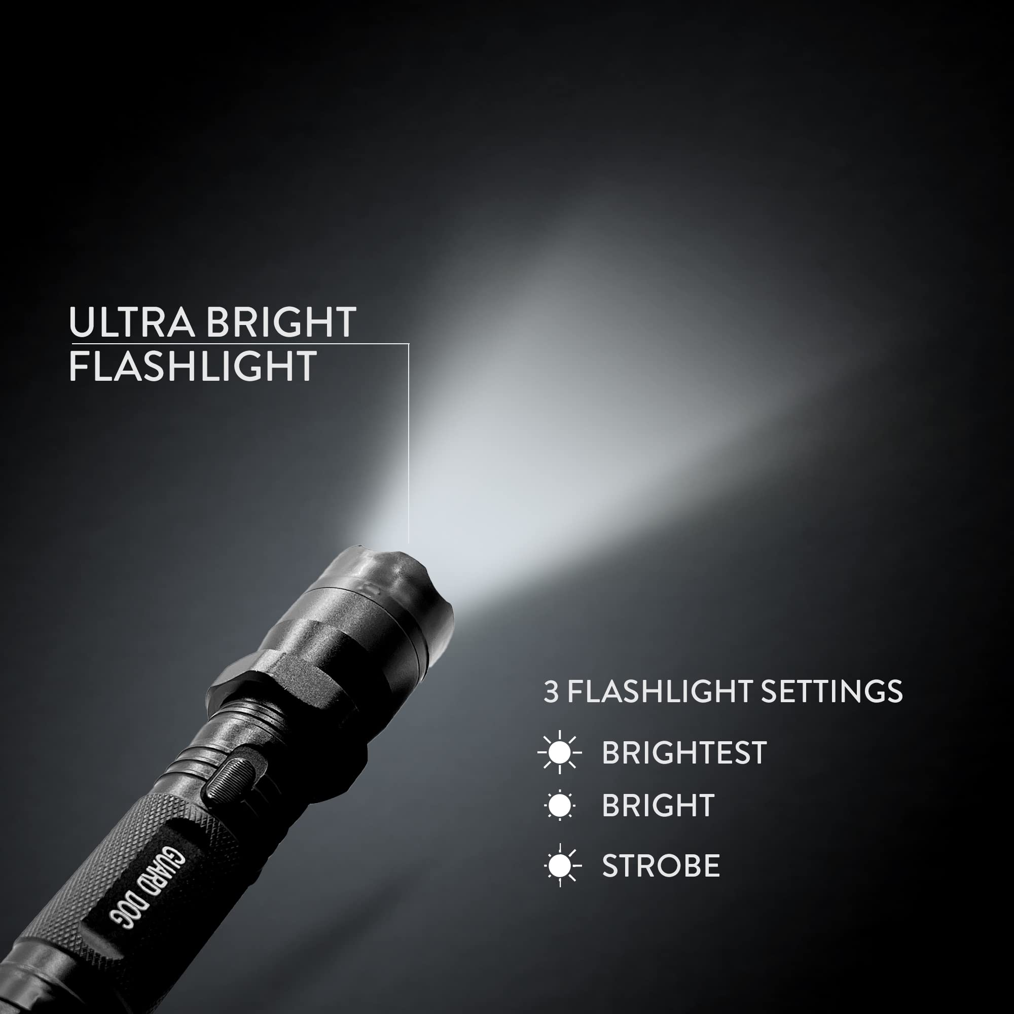 Guard Dog Diablo Stun Gun β Tactical Stun Gun with LED Flashlight β Police Strength Stun Gun with Concealed Technology β Free Holster - Rechargeable Battery