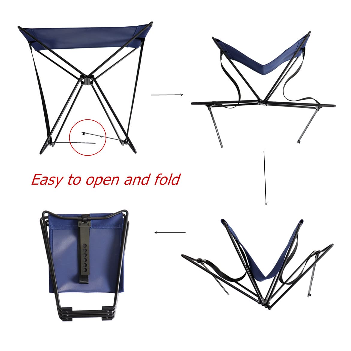 HPOCZ Camping Stool Light and Foldable Compact Chair with Carry Bag Stool for Kids and Adults