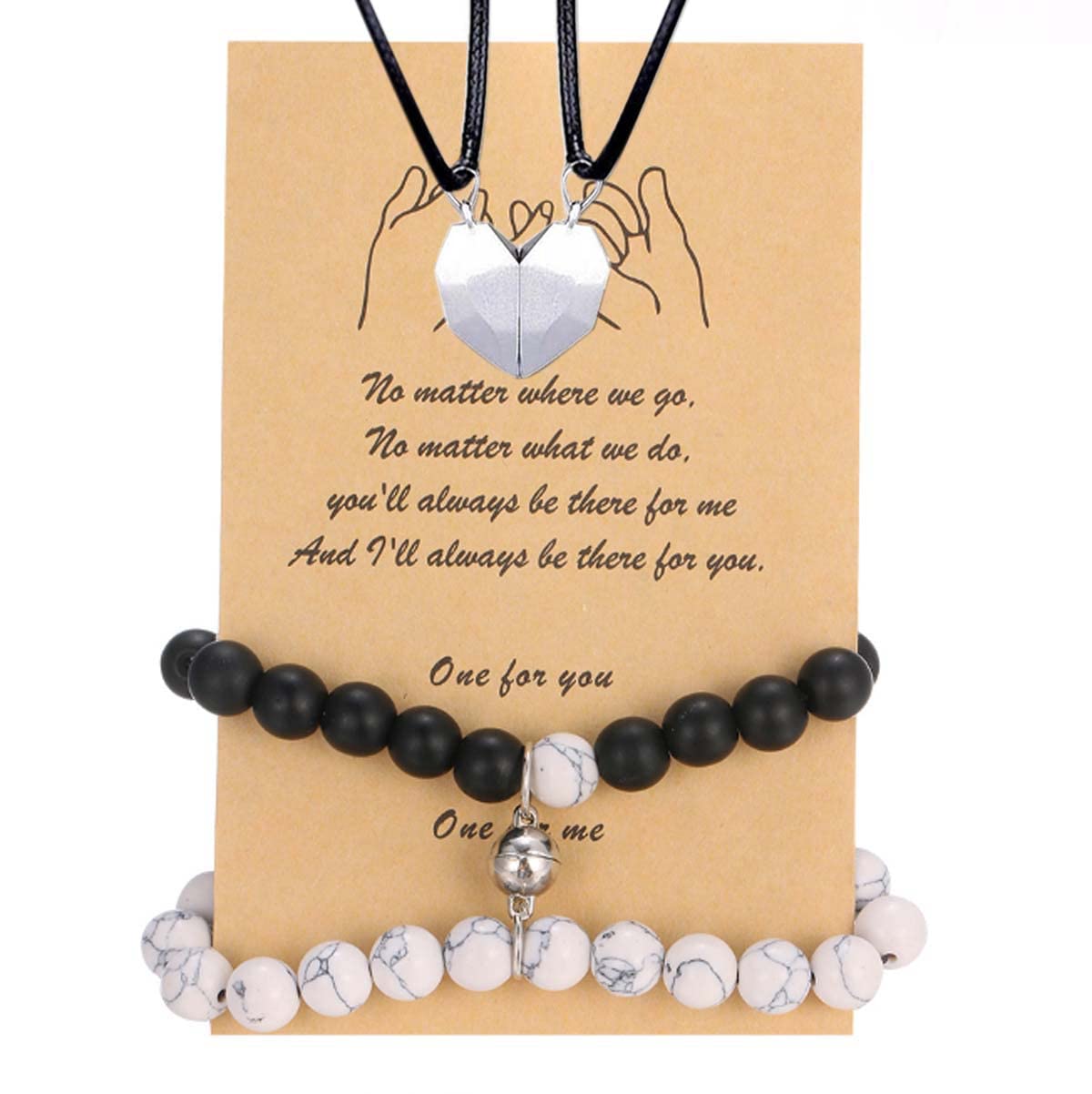 Magnetic Bracelets for Men Handmade Pop It Evil Eye String Bracelets Pack Friendship Couples Beaded Matching Crystal Charm Magnetic Slap Bracelet Kit Rose Quartz Pearl love Bangle, Crystal, crystal