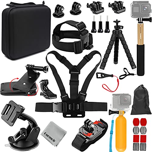Gurmoir Basic Common Action Camera Video Accessory kit Bundles for Hero 11 10 9 8 7 6 5 4 3 Max Osmo Action/Action 2, SJCAM, and More(DT05)