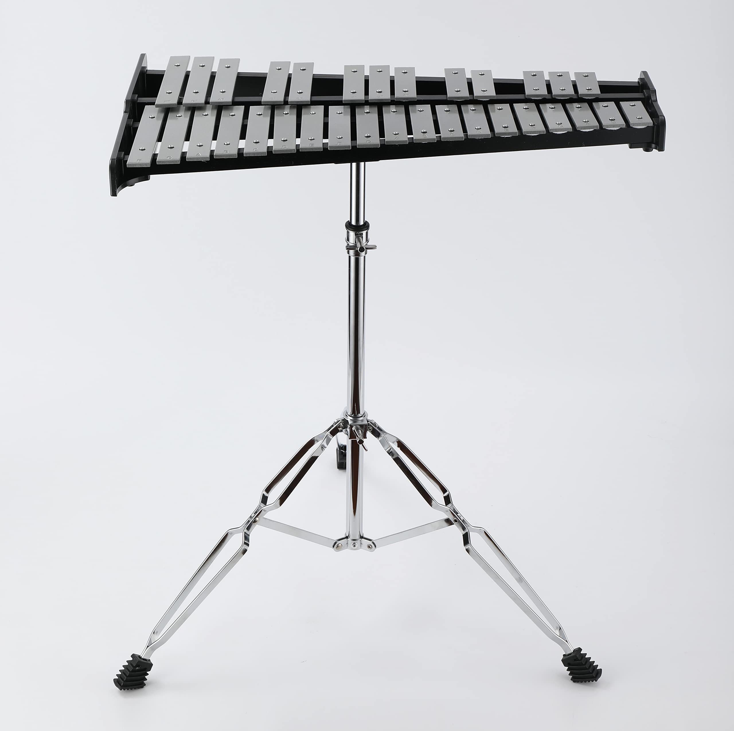 Lfhelper 32 Notes Glockenspiel Percussion Bell Kit, Glockenspiel Xylophone Bell Kit, Glockenspiel with Case, Glockenspiel Instrument for Students with 2 Mallets, Stand and Carring Bag