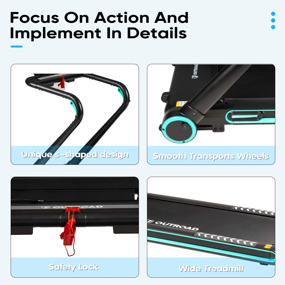 MarKnig Folding Treadmill, 3.0 HP Foldable Treadmill with 12 HIIT Modes, Compact Mini Treadmill for Home Office, Space Saving Small Treadmill with Large Running Area, LCD Display (Black&Blue)