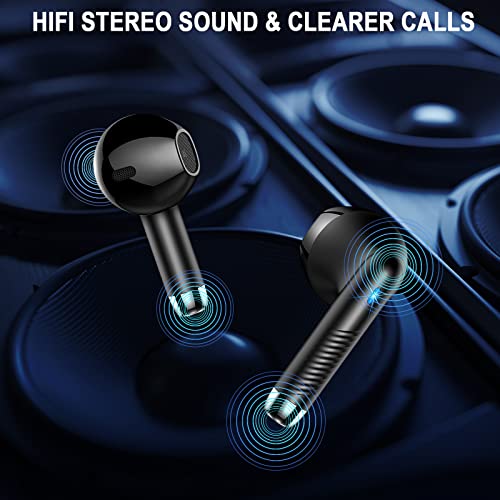 Wireless Earbuds, Bluetooth 5.3 Ear Buds LED Power Display Headphones Bass Stereo, Bluetooth Earbuds in-Ear Noise Cancelling Mic, 40H Playback Mini Case IP7 Waterproof Sports Earphones for Android iOS