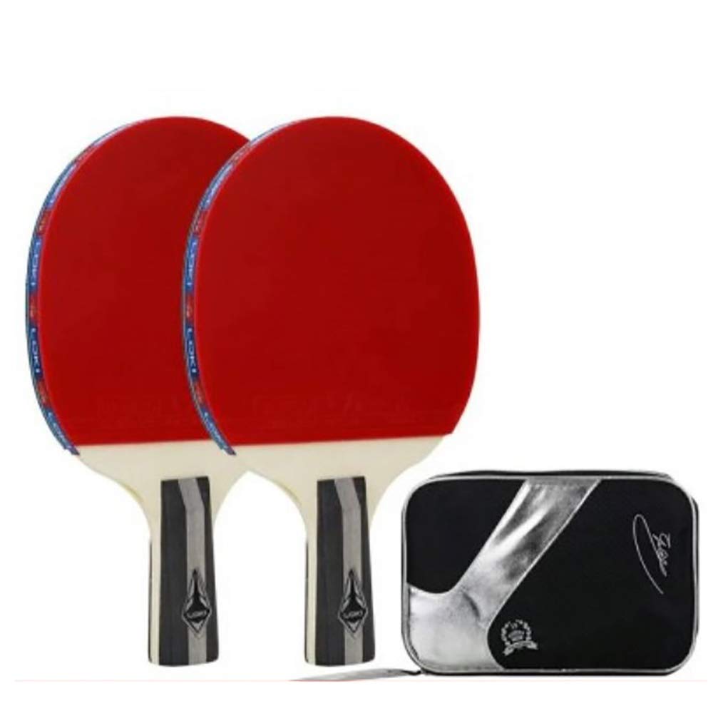 Hewen-Ping Pong Set Beginner Child Student Pingpong Racket Table Tennis Racket Ping Pong Bat Ping-Pong Paddle Tennis Training Set with 2 Rackets, 6 Balls Table Tennis Bat (Size : Mixed Pair)