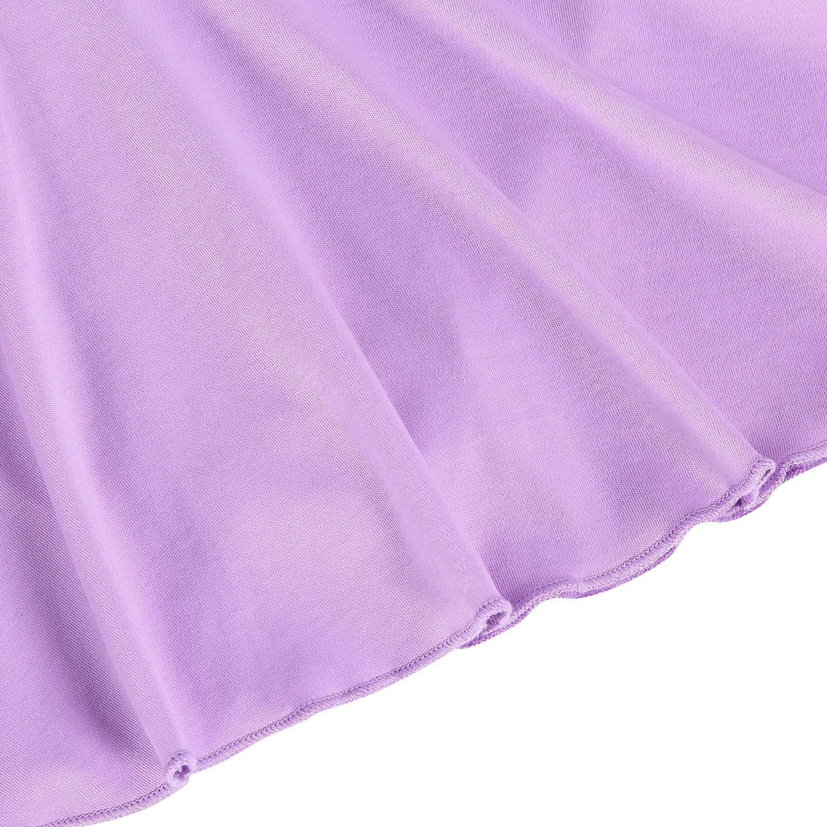 Huanye Girls Short Sleeve Ballet Leotards with Bow Back Ballet Dance Dress Tutu Ruffle Skirted Purple