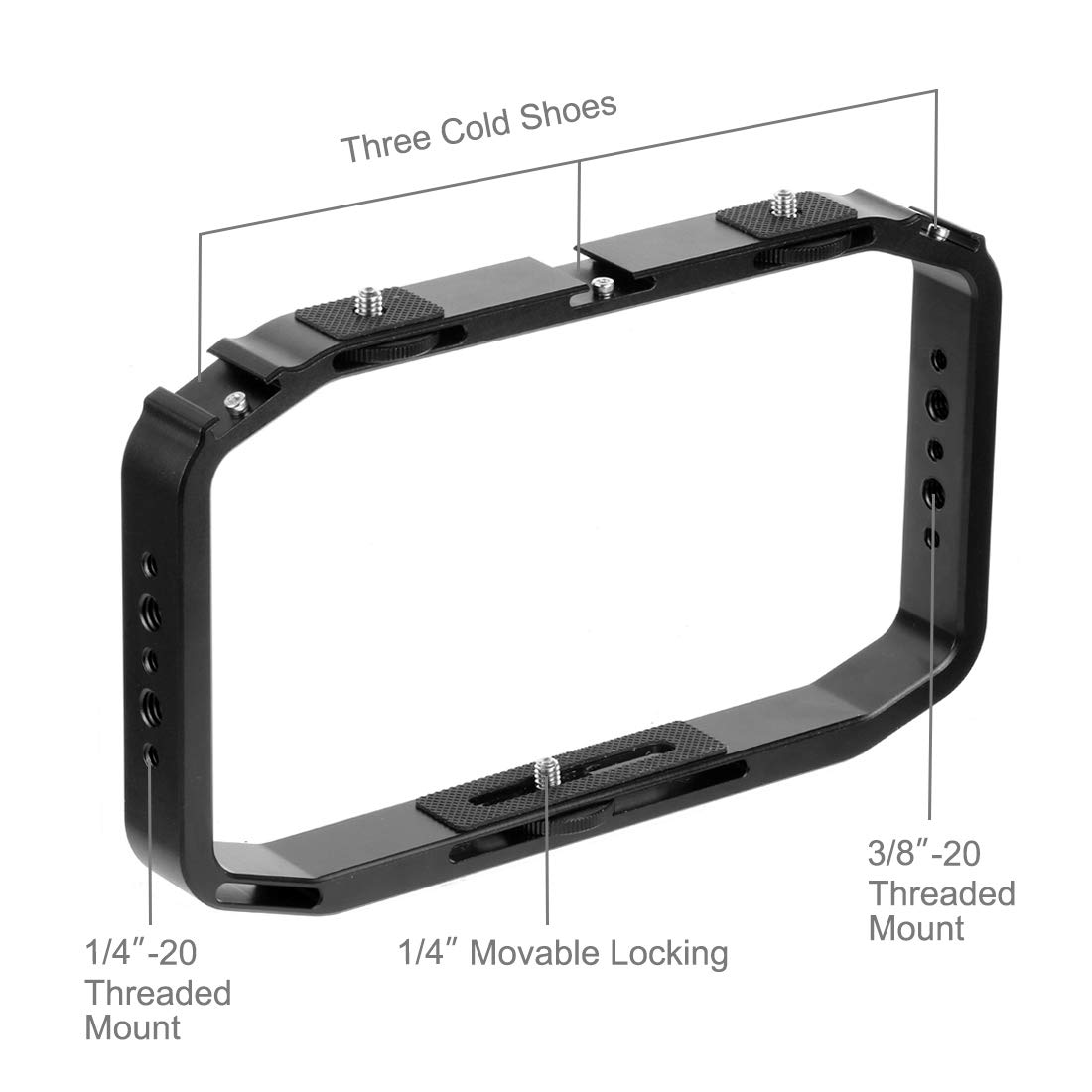 Handheld Video Rig Filmmaking Vlogging Cage Holder for iPhone,Cell Phone,DJI Osmo Action, GoPro New Hero /HERO7 /6/5 /5 Session, Micro SLR and Other Action Cameras