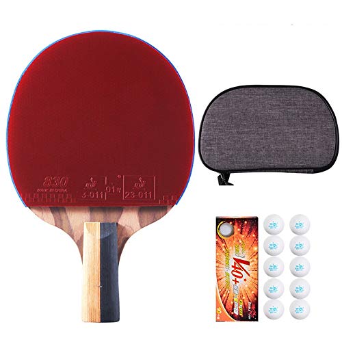 Hewen-Ping Pong Set Portable Table Tennis Set Table Tennis Racket Ping Pong Bat Set with 1 Rackets, 10 Balls and 1 Racket Case Table Tennis Bat (Size : Short)