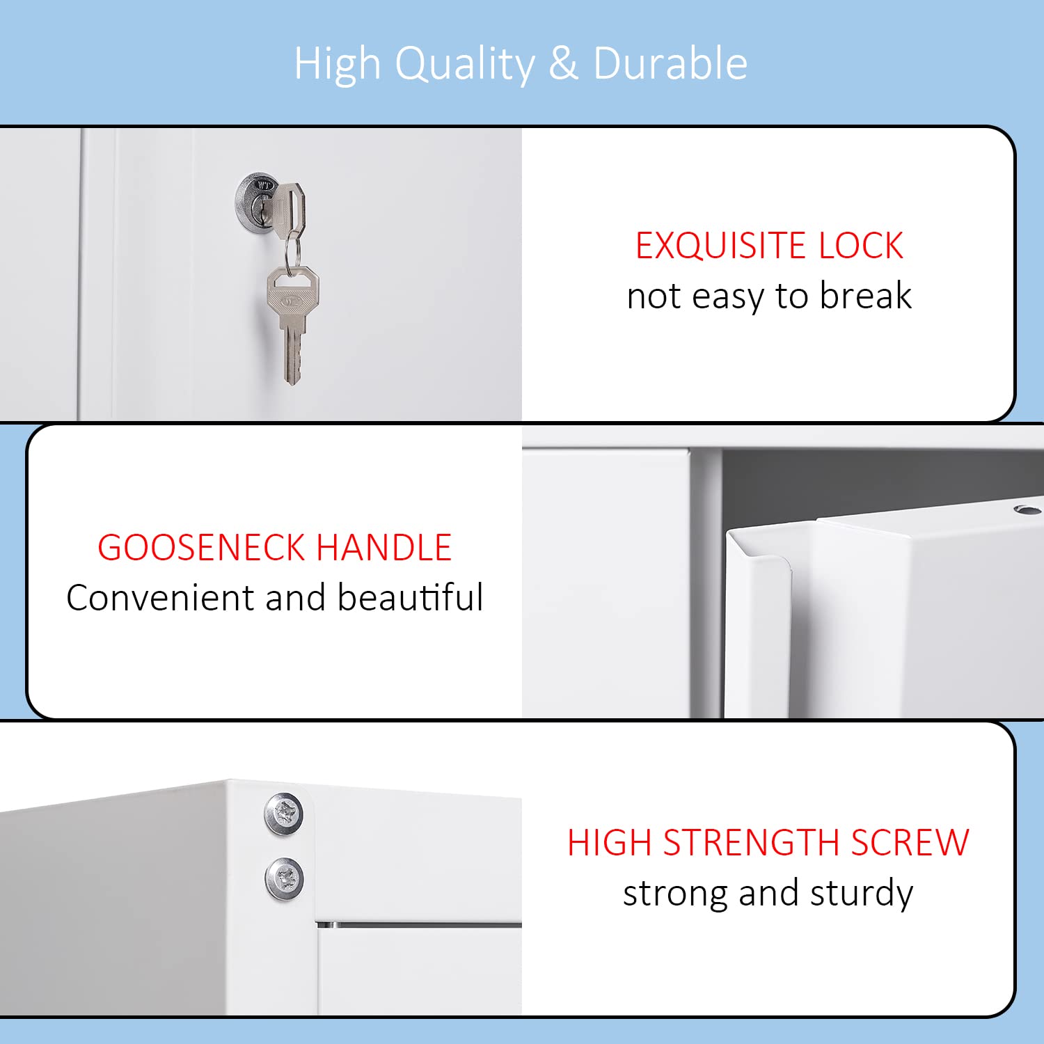 GREATMEET Metal Wall Mount Locking Cabinet with Adjustable Shelf, Garage Storage Cabinet with Locking Doors, Office Filing Cabinet with Lock, Storage Cabinet for Garage, Home Office, Kitchen