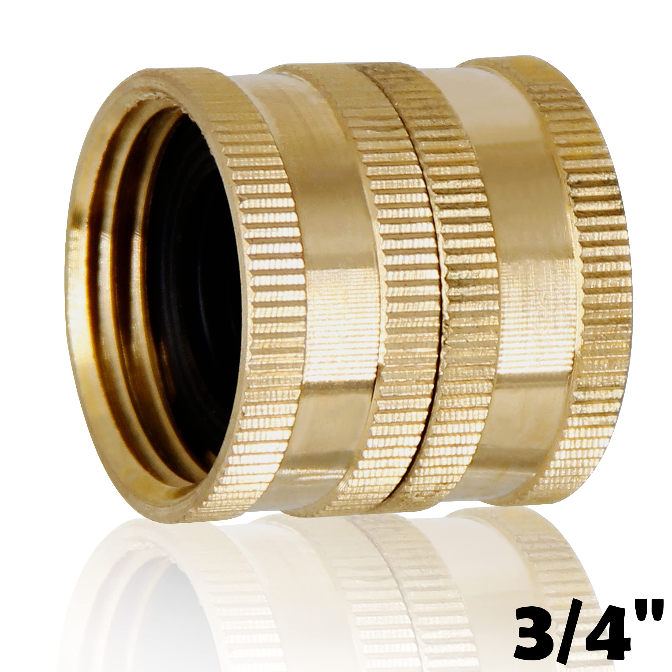 Lifynste 2 Pack 3/4" Heavy Duty Brass Garden Hose Adapter with Dual Swivel for Male Hose to Male Hose, Double Female