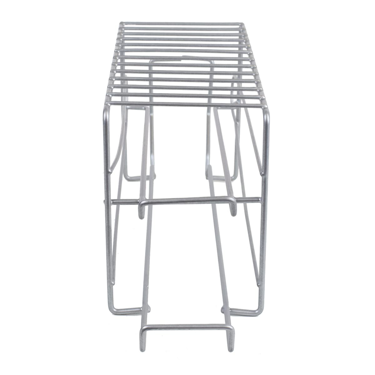 Home Basics Vinyl Coated Steel Can Dispenser Stackable Front Loading Can Rack, Cans Organizer Holder for Fridge, Kitchen Pantry, Refrigerator (SILVER, 2)
