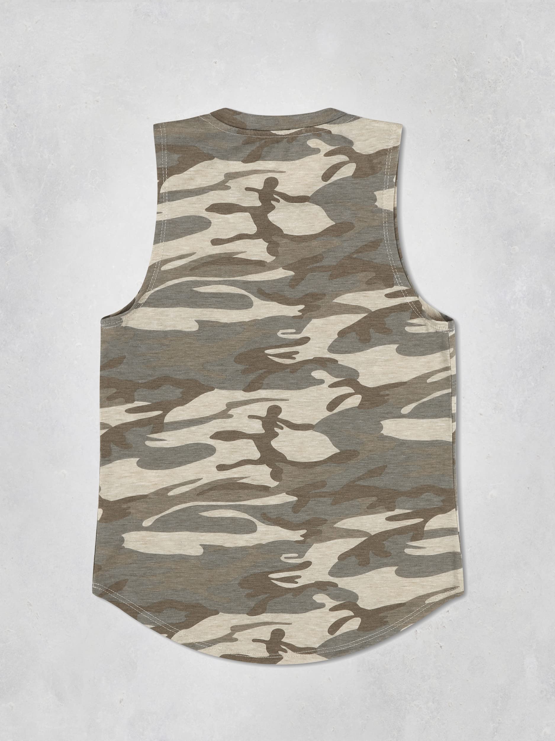 KNIT RIOT Women’s Muscle Tank Top – Sleeveless Slim Fit Soft Casual Basic Yoga Active Athletic Workout Running T Shirts KR144 Camo M