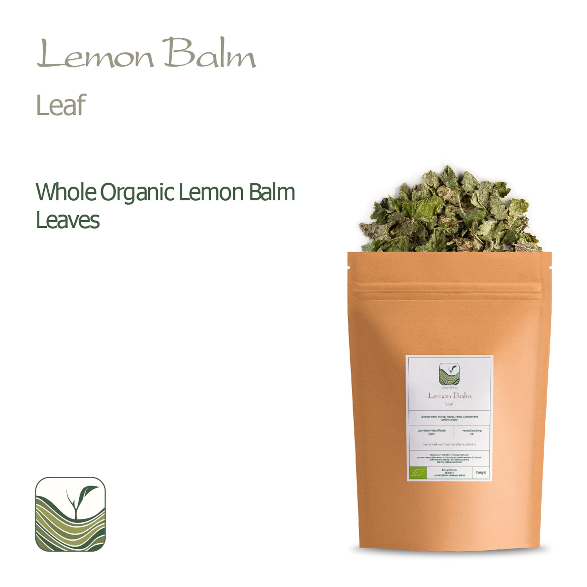 Lemon Balm Organic Loose Leaf - Sweet Lemony - Dried Mellisa Officinialis - Organic Lemon Balm Tea Lemonbalm Tea Lemin Lemon Leaves Lemon Balm Loose Tea Lemon Balm Leaves Loose Leaf Lemon Balm