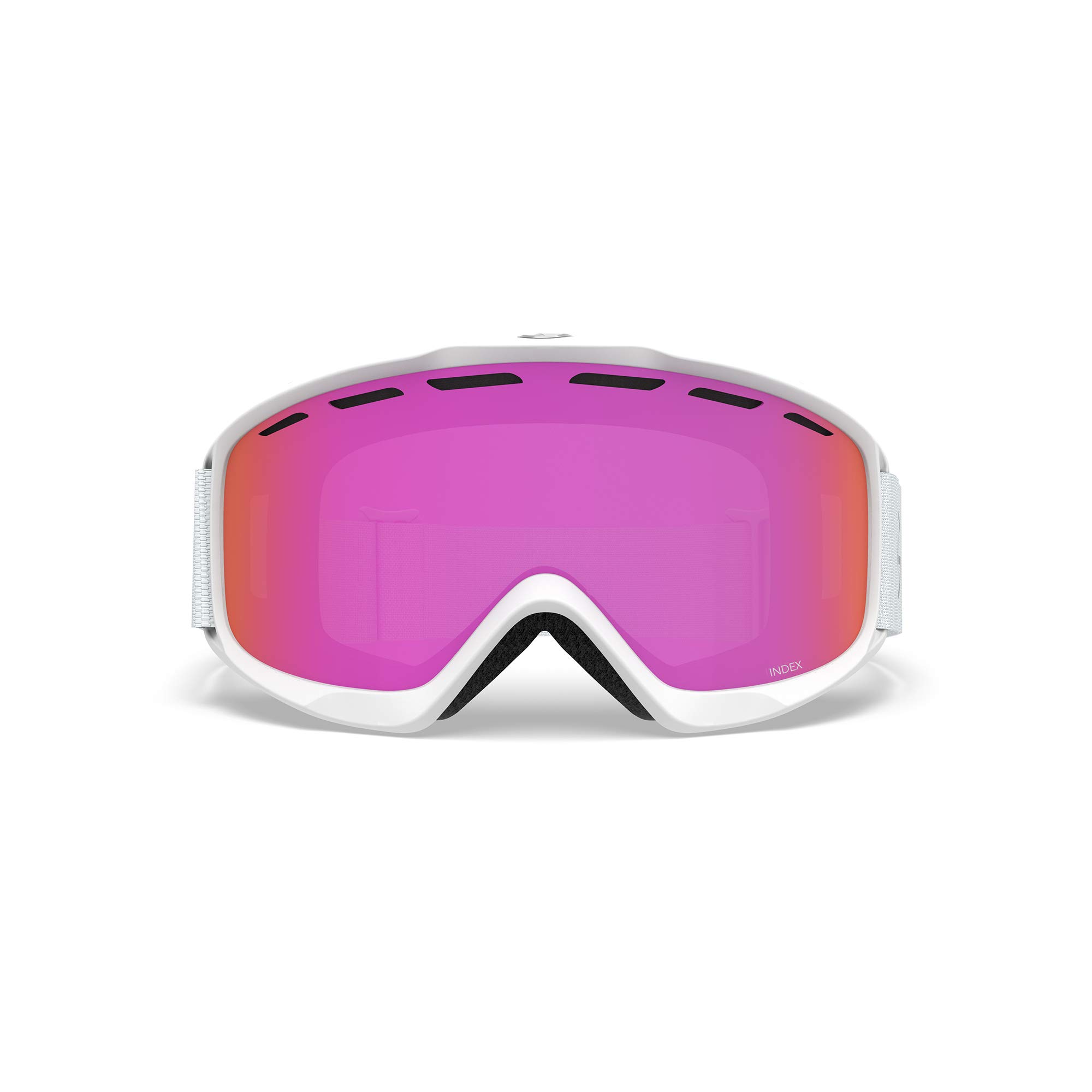 Giro Index OTG Adult Snow Goggles - White Core Light Strap with Amber Pink Lens (2021)