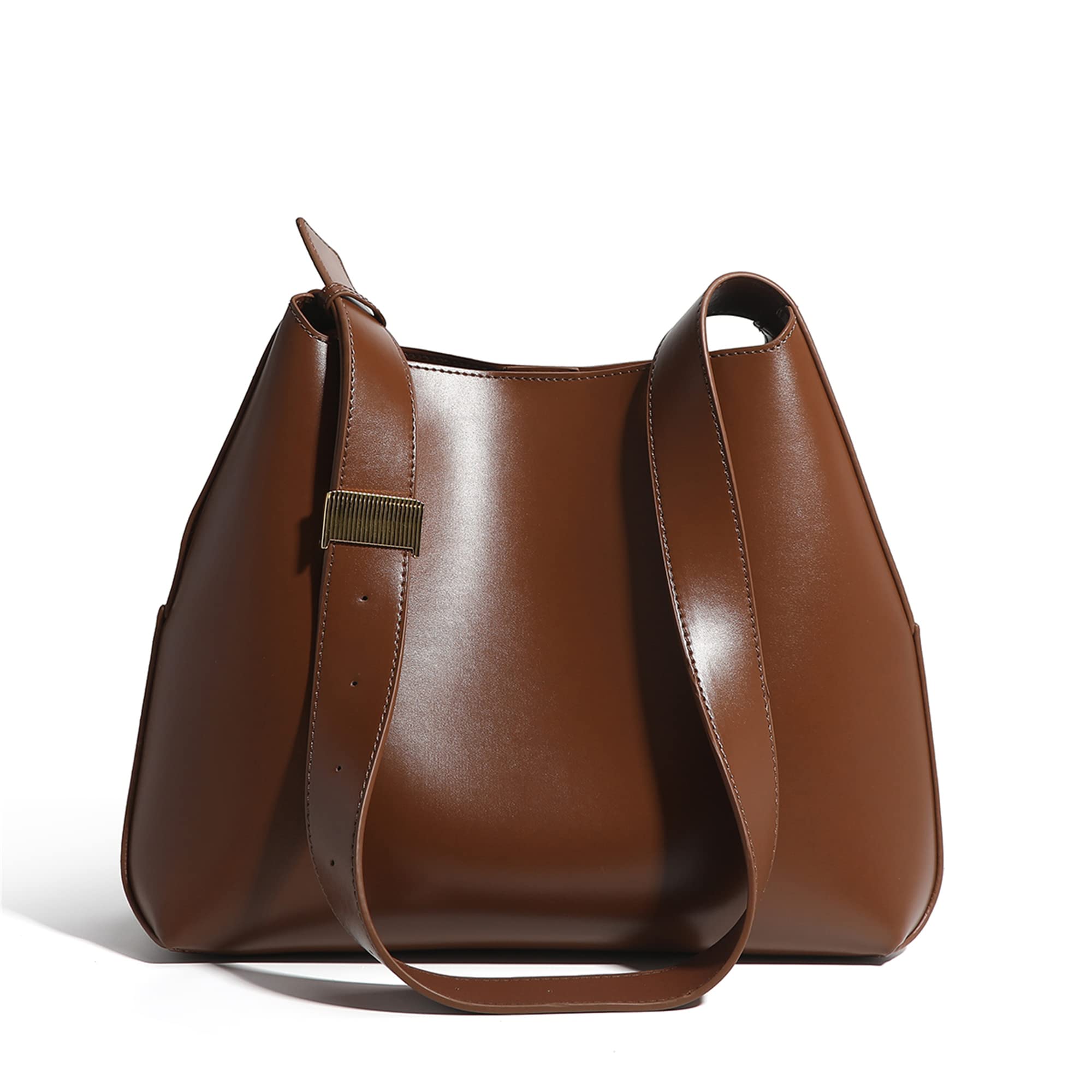 KKP Leather Bucket Tote Bag For Women Medium Hobo Shoulder Purse And Handbags