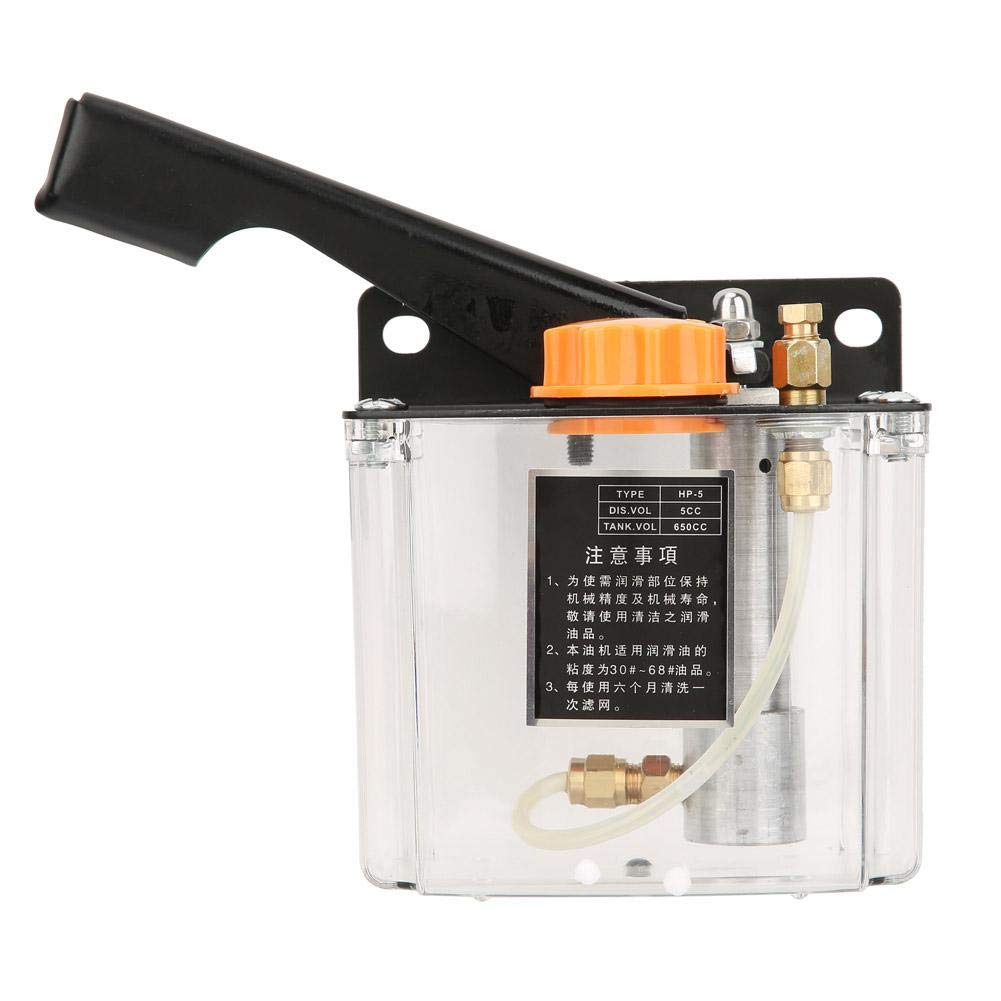 Hand Lubrication Pump, 650CC Left Hand Operated Lubrication Pump, Manual Grease Lubricator Pump, for CNC Machine Tools, Machining Center