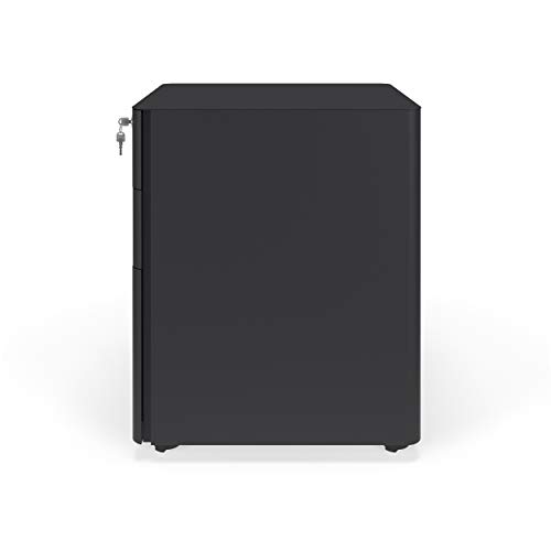 HON Basyx Commercial-Grade Modern Mobile Steel Pedestal, Filing Cabinet, Standard, Charcoal