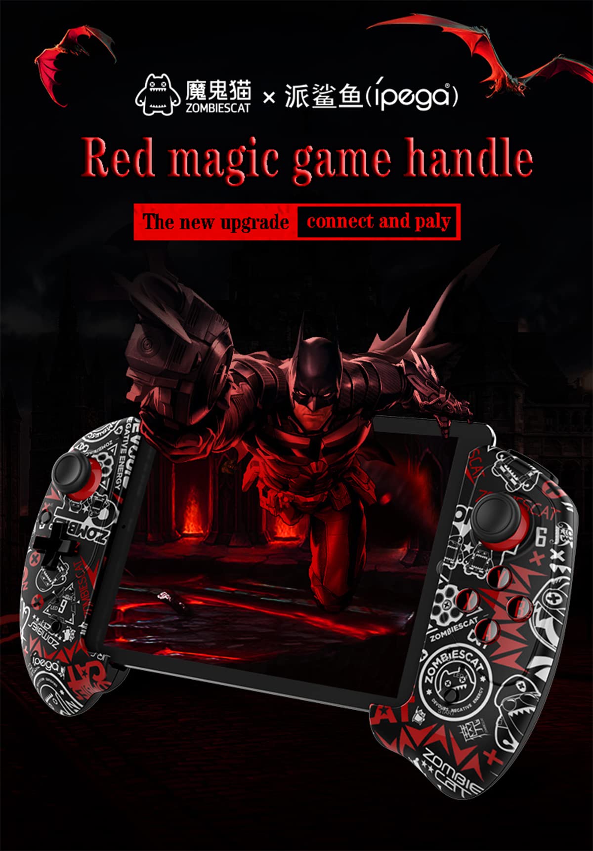 ipega-PG-9083C ZOMBIESCAT wireless phones Android controller tablet controller for Samsung Galaxy Z Galaxy S21 S21 + 5G S20 S20 + 5G S10 S10 + Note 20 Note10 for Nintendo switch Android Mobile Smartphone Tablet controller (Android 6.0 Higher System)