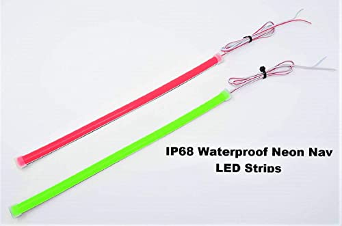 Green Blob Outdoors Marine Navigation LED Strips Kit for Pontoon, Bass, Sk,i Wave Runner, Jon Boats and Kayaks (Neon Style Red, Green)