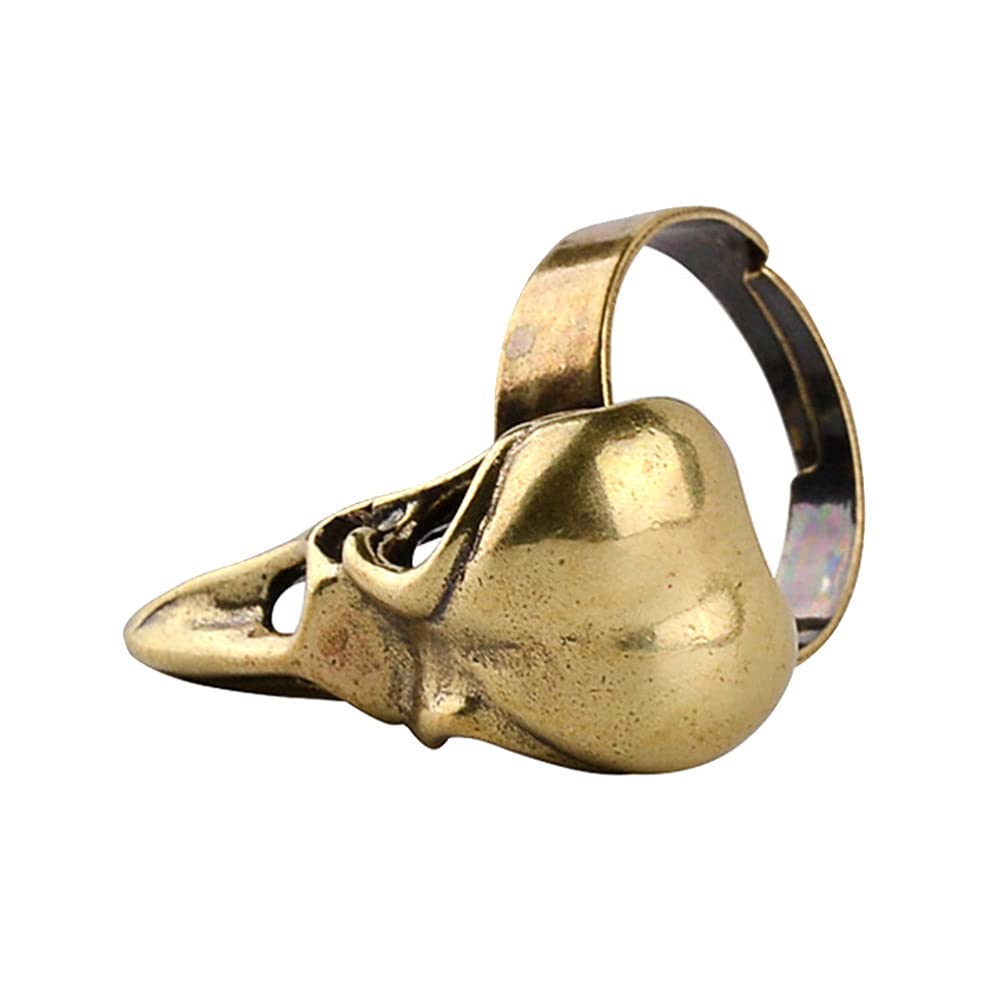 Holibanna Delicate Ring Gold Adjustable Rings 1pc Bird Skull Ring Delicate Alloy (Iron) Connector Man Threaded Earrings Animal Ring