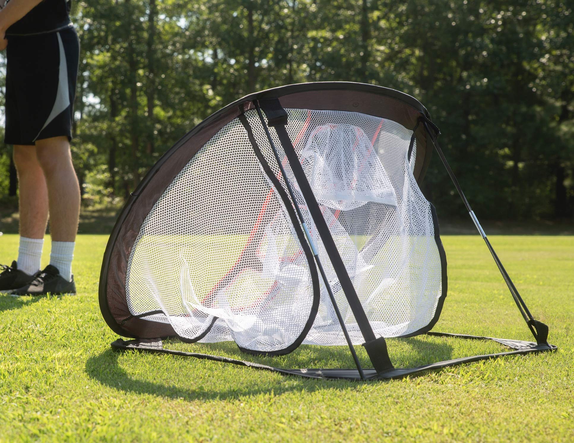 Golf Chipping Net with 12 Foam Practice Balls - Collapsible Golfing Target for Indoor/Outdoor Use - Portable Training Aid to Practice in Backyard or Office | Improve Accuracy and Challenge Friends