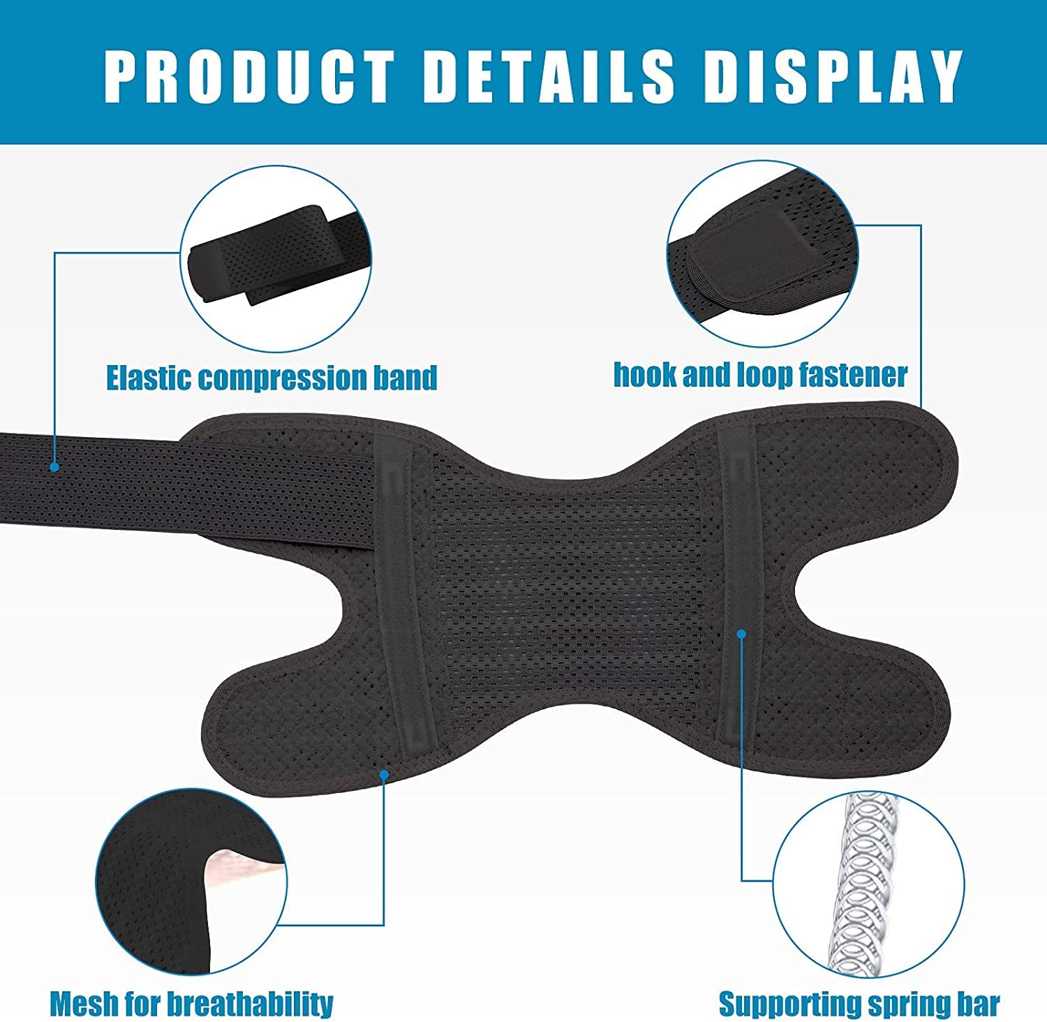 KOKIXEOT Knee Brace with Side Stabilizers for Men and Women, Breathable & Adjustable Knee Support for Meniscal Tear Knee Pain Arthritis Injuries Recovery (Medium)