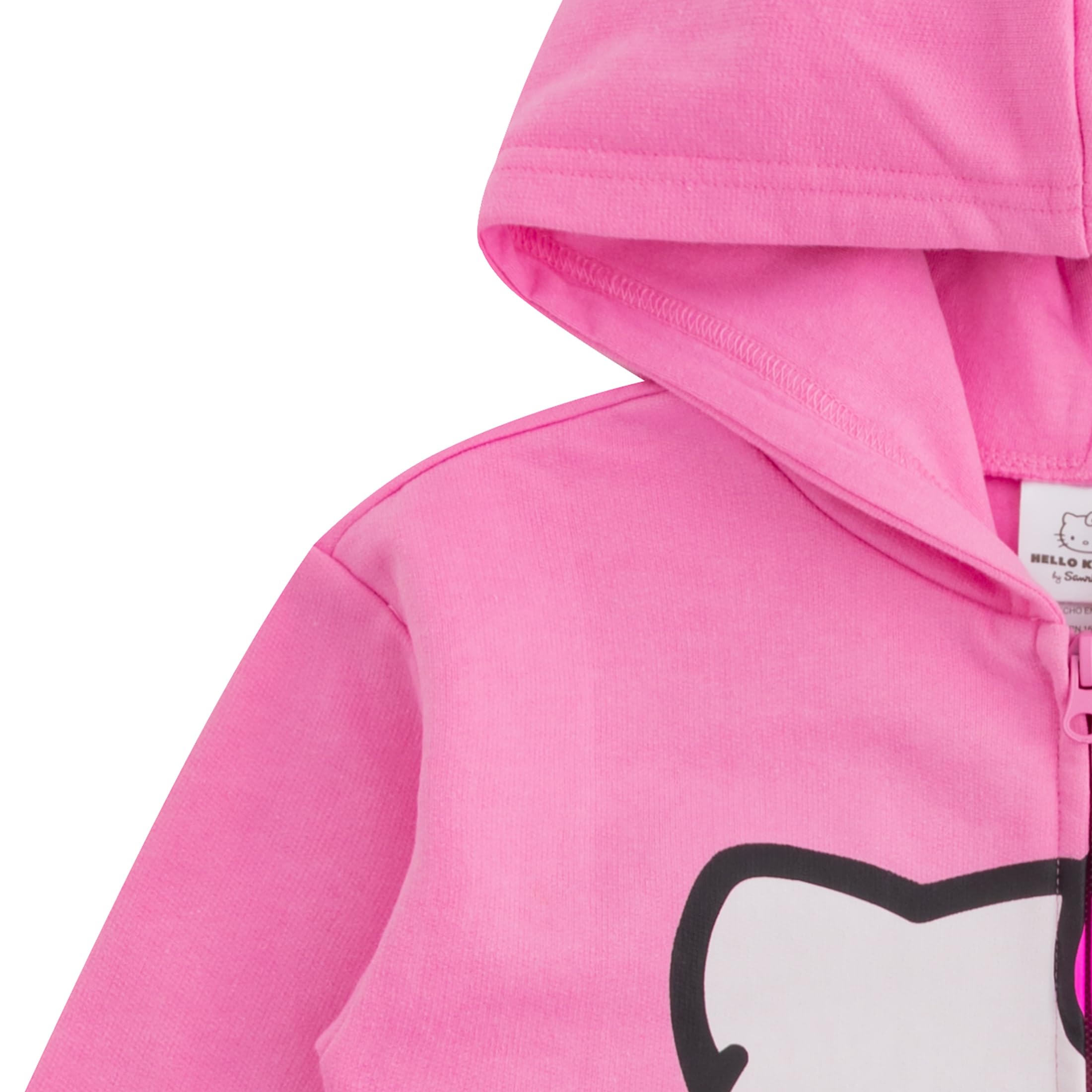 Hello Kitty Girls Zip Up Hooded Sweatshirt for Infant, Toddler and Little Kids Blush Pink