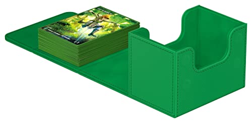 Ultimate Guard Sidewinder 80+, Deck Box for 80 Double-Sleeved TCG Cards, Green, Magnetic Closure & Microfiber Inner Lining for Secure Storage